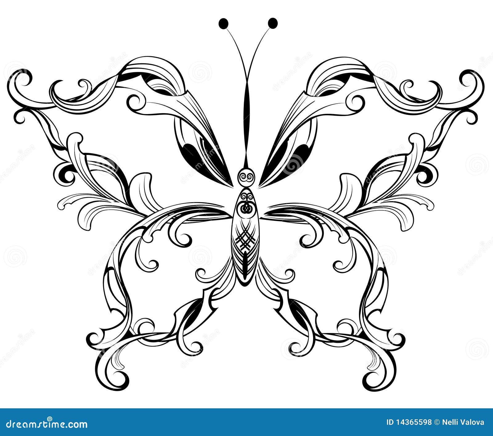Patterned Butterfly Vector Illustration | CartoonDealer.com #14365598