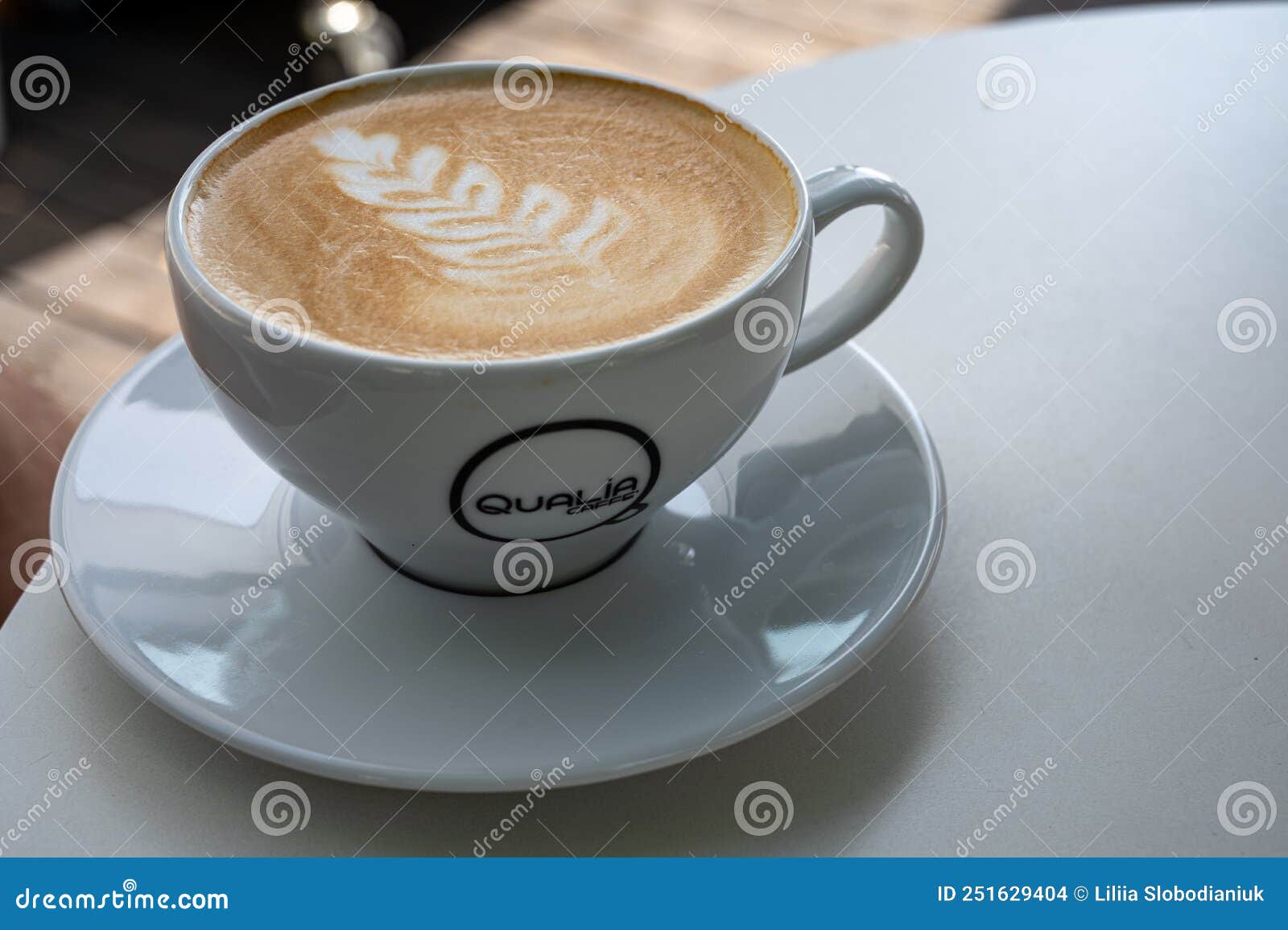 Patterned cappuccino cup stock photo. Image of patterned - 251629404