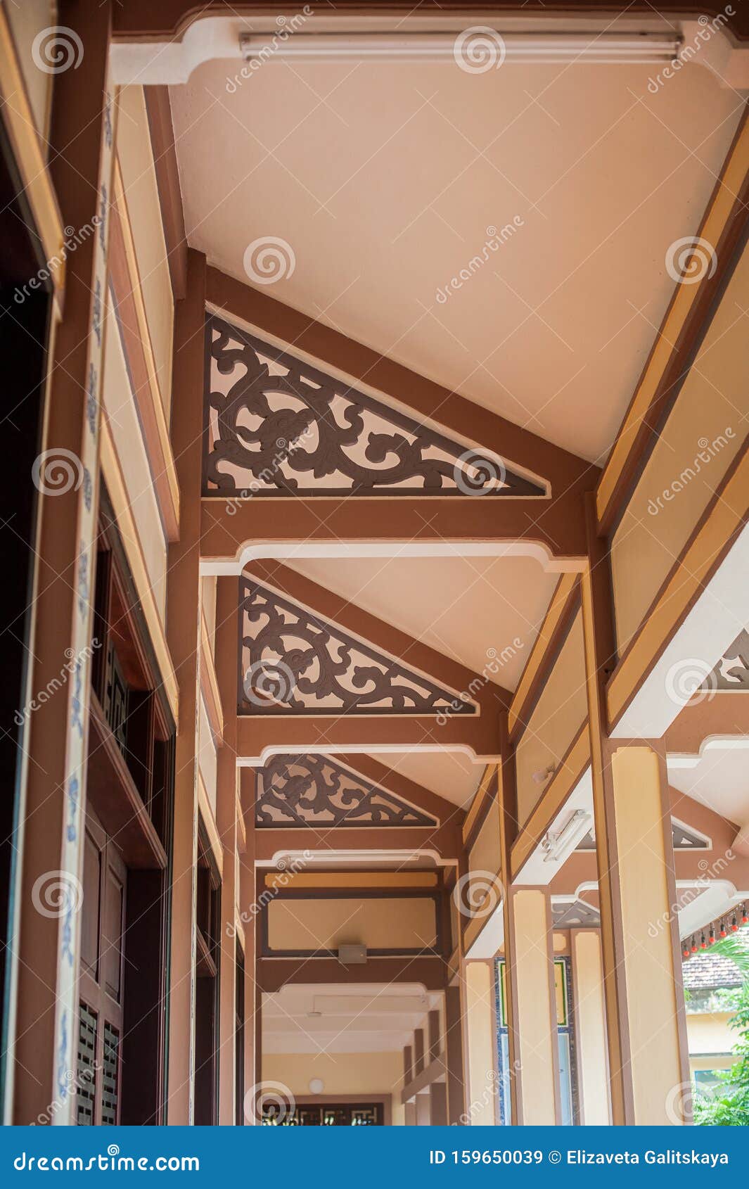 Patterned Ceiling of a Buddhist Temple Stock Image - Image of ceiling ...