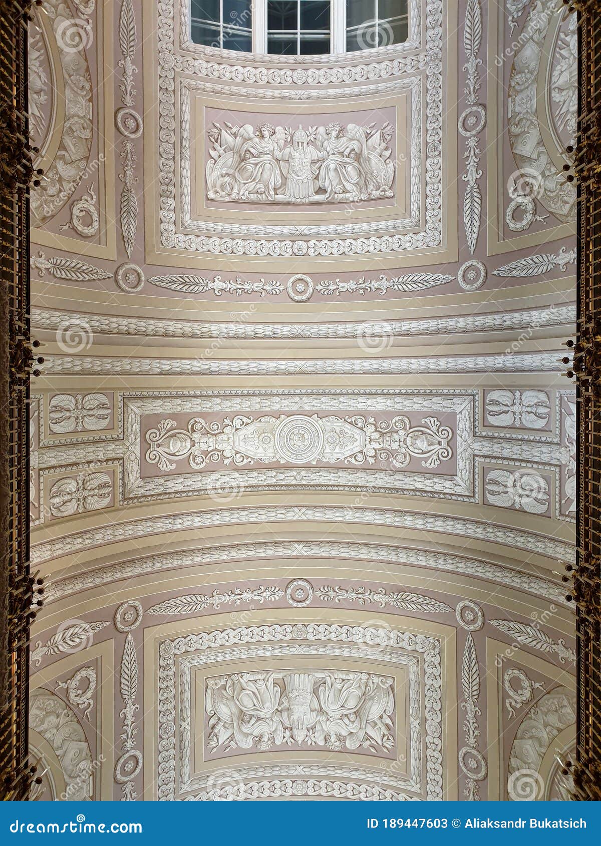 Patterned Ceiling with Paintings in the Hermitage in Russia Editorial ...