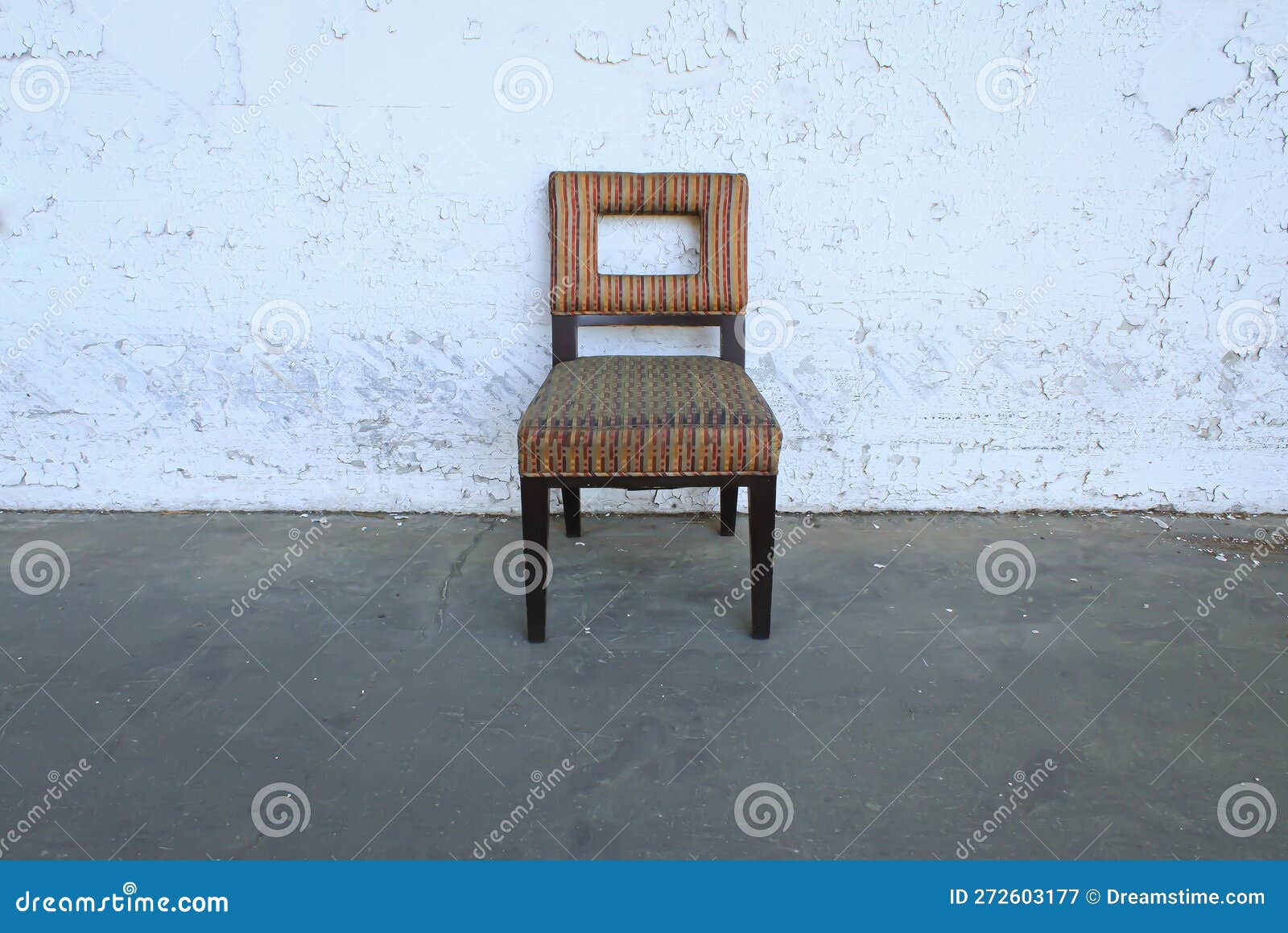 Chair Against Wall stock image. Image of peeling, reupholster - 272603177