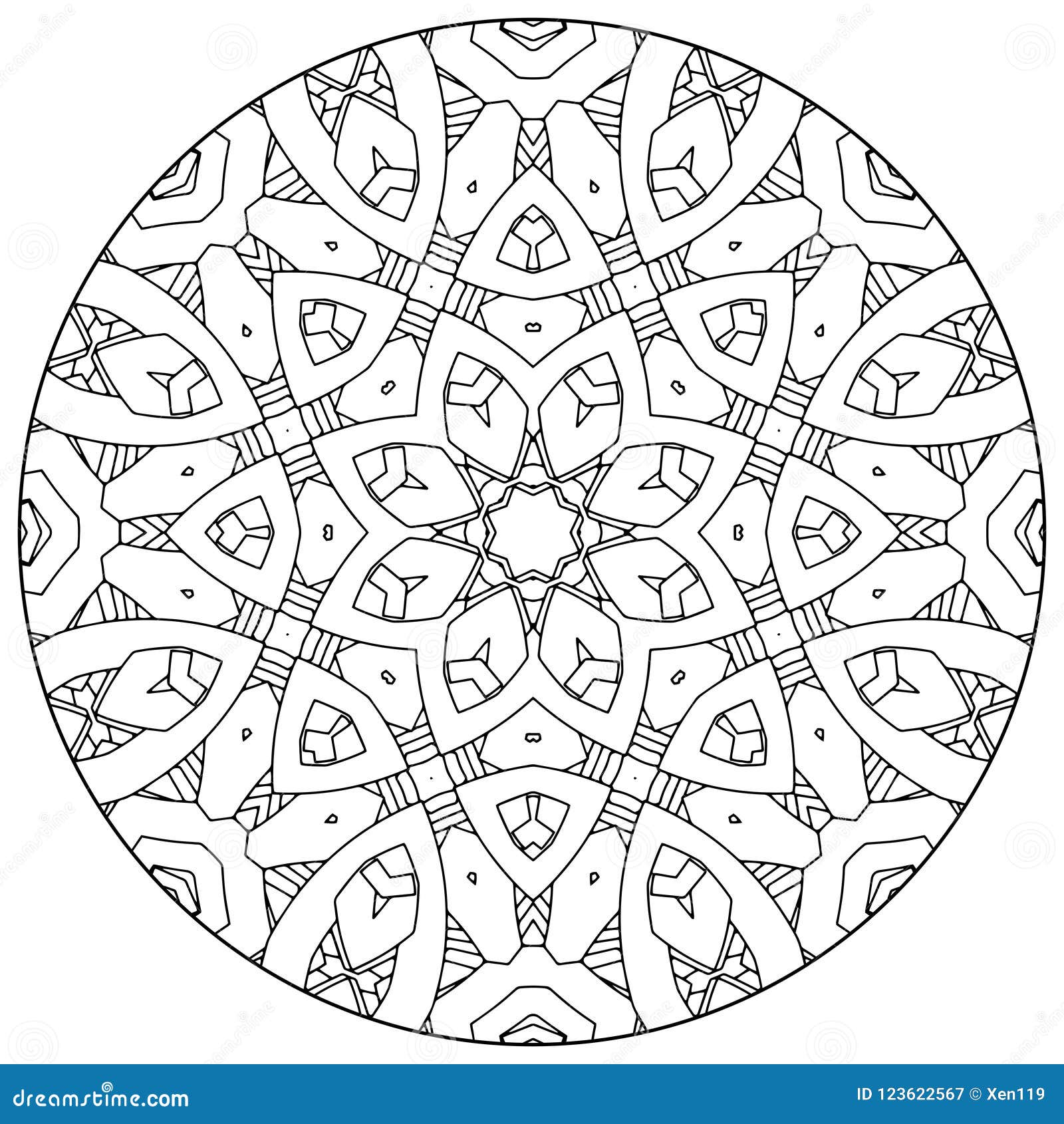 Patterned Circle for Coloring Stock Illustration - Illustration of ...