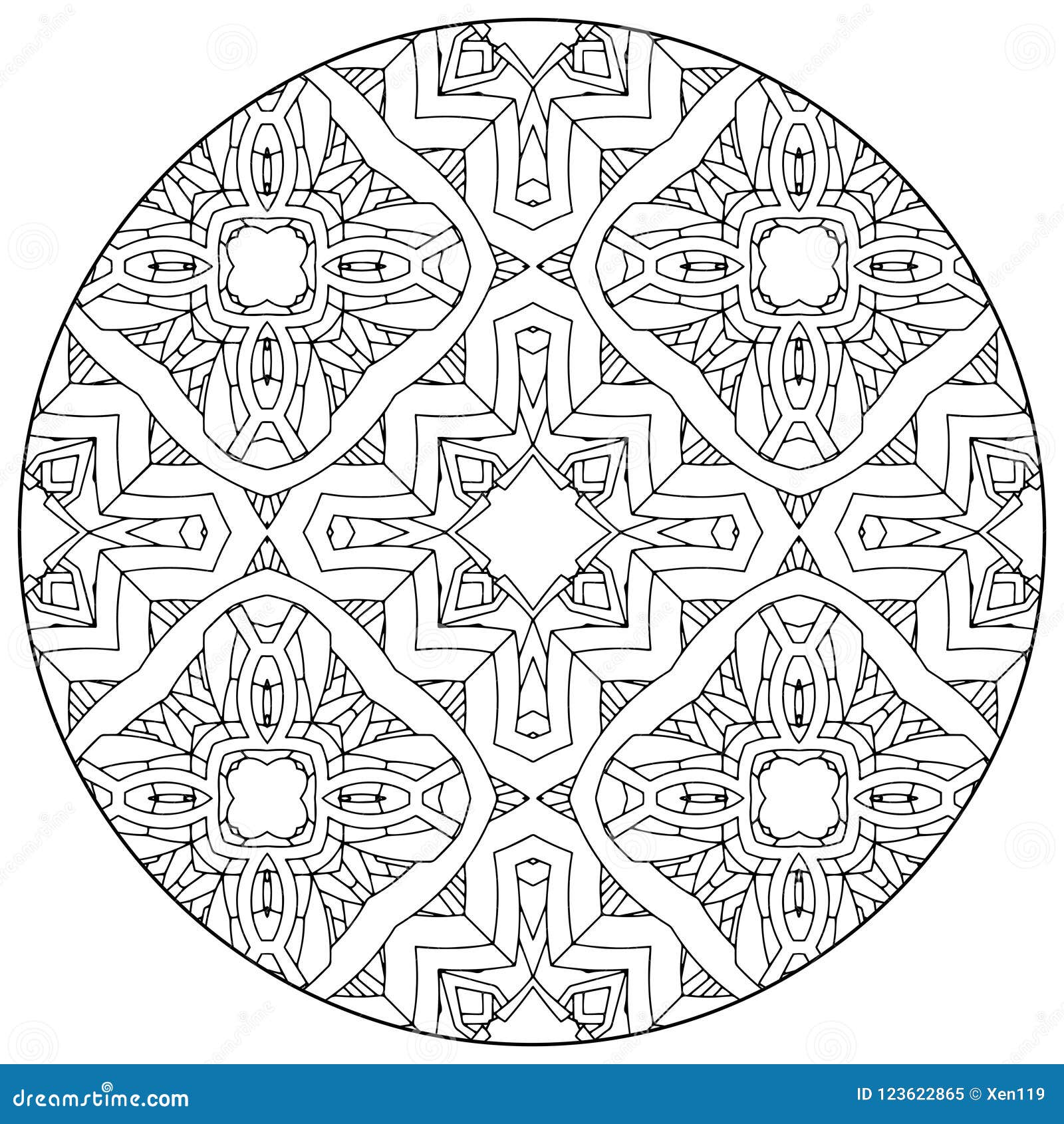 Patterned Circle for Coloring Stock Image - Illustration of element ...