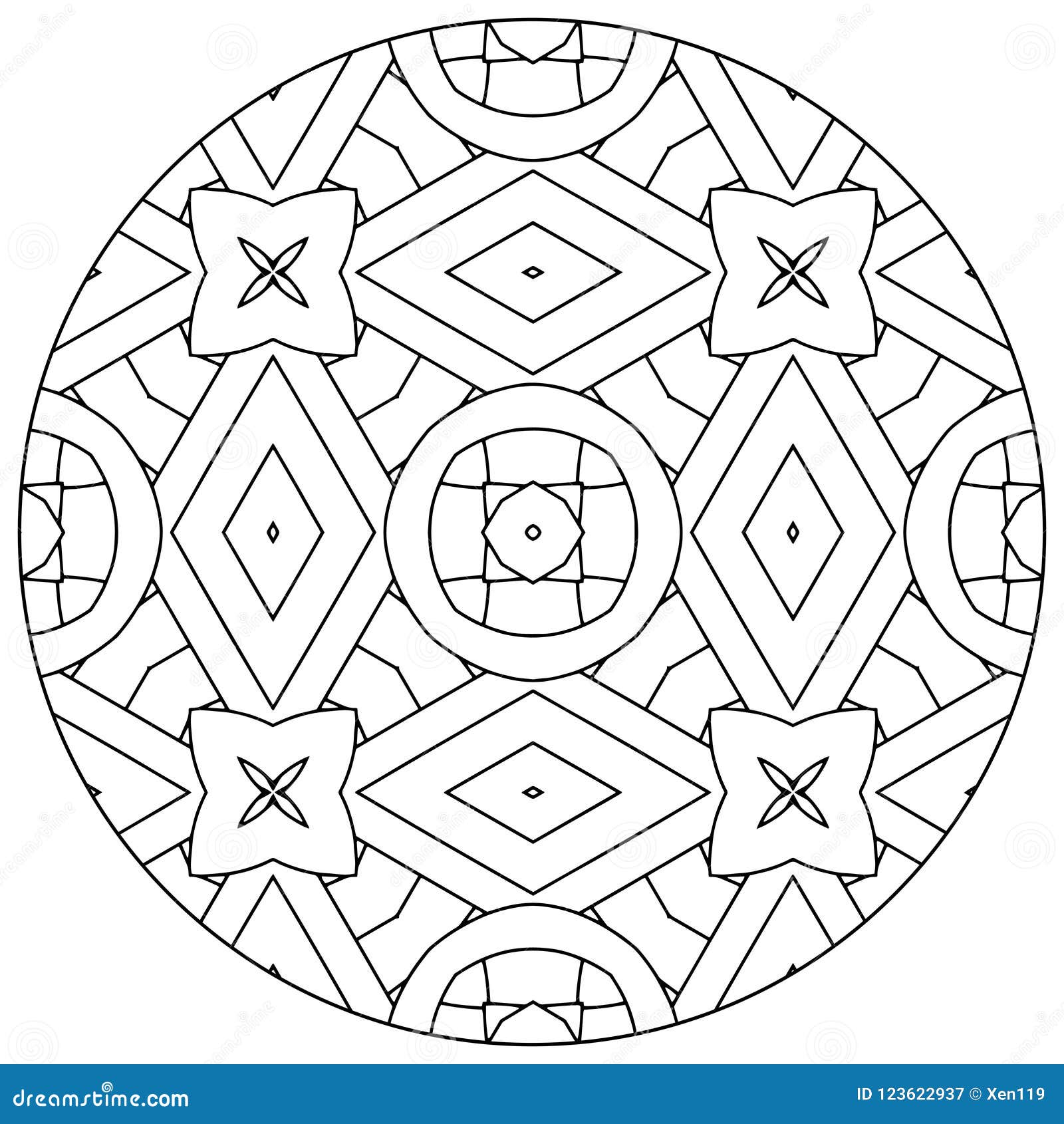 Patterned Circle for Coloring Stock Image - Illustration of element ...