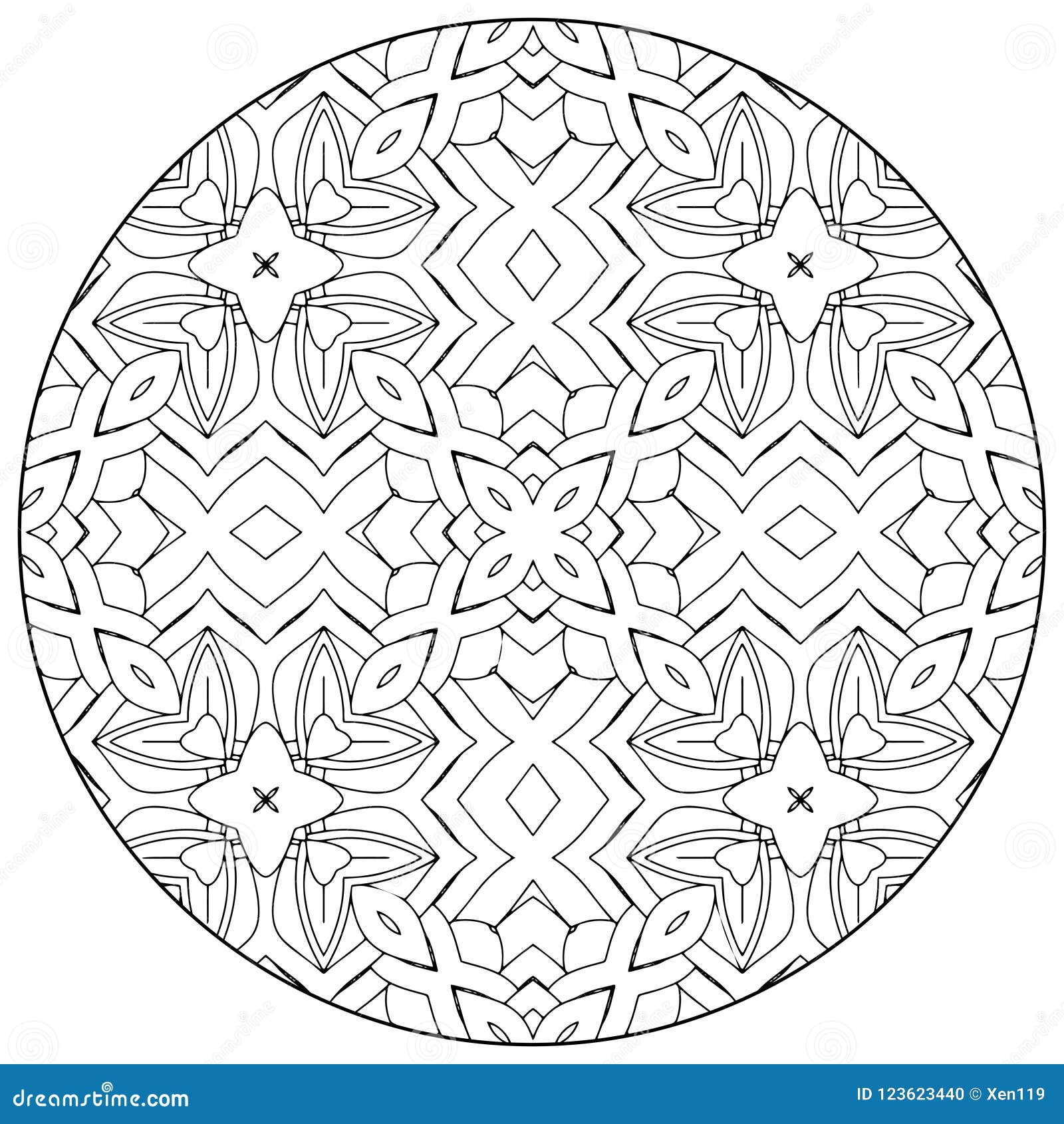 Patterned Circle for Coloring Stock Photo - Illustration of ornament ...