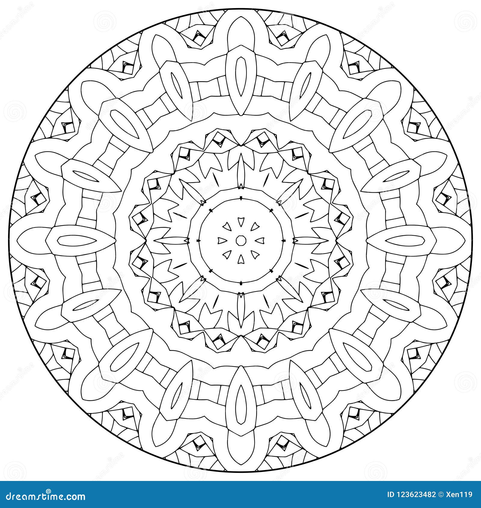 Patterned Circle for Coloring Stock Photo - Illustration of element ...