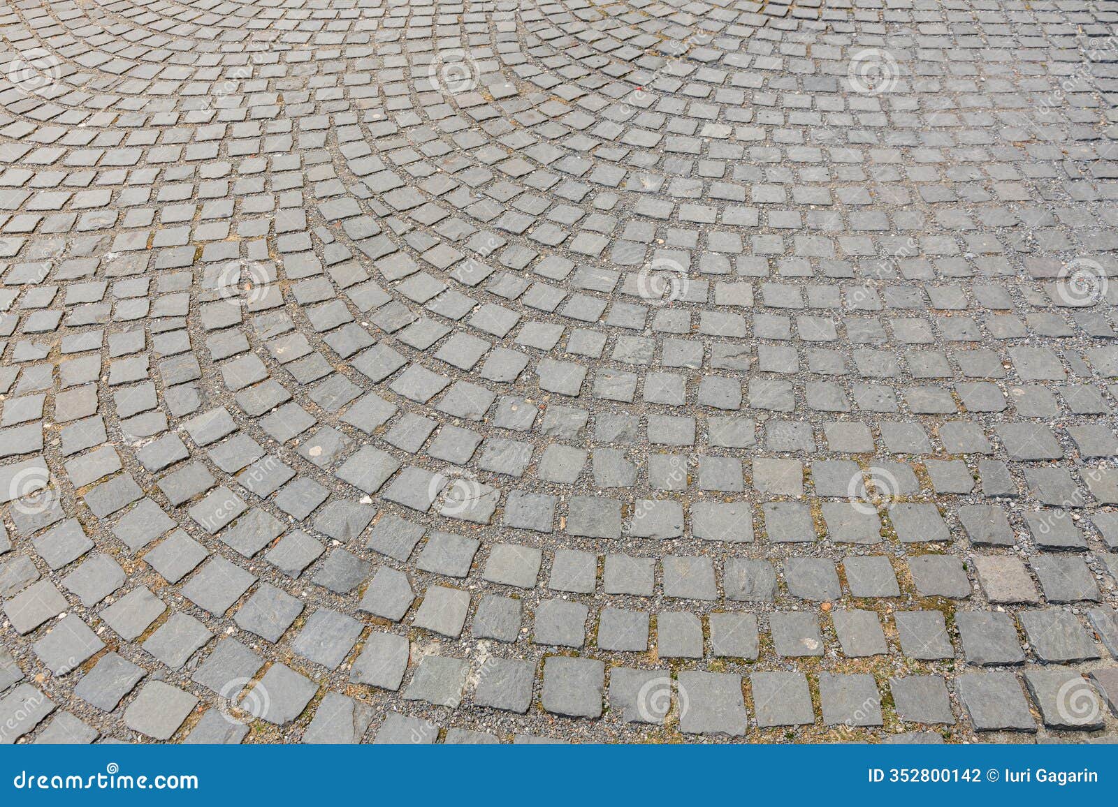 Patterned Cobblestone Street Pavement with Curved Design Stock Photo ...
