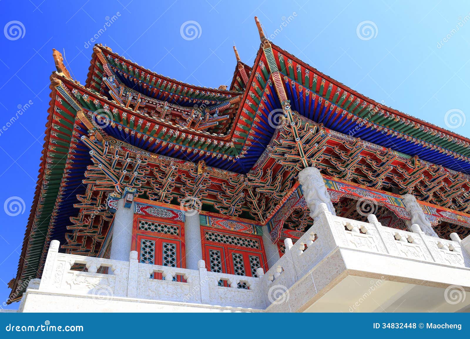 Patterned Cornice of Temple Stock Photo - Image of nobility, exterior ...
