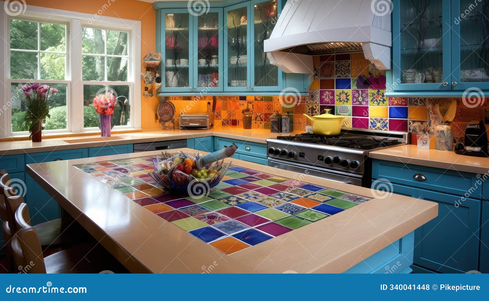 Playful Eclecticism A Living Room With A Mix Of Colors Pattern Royalty ...