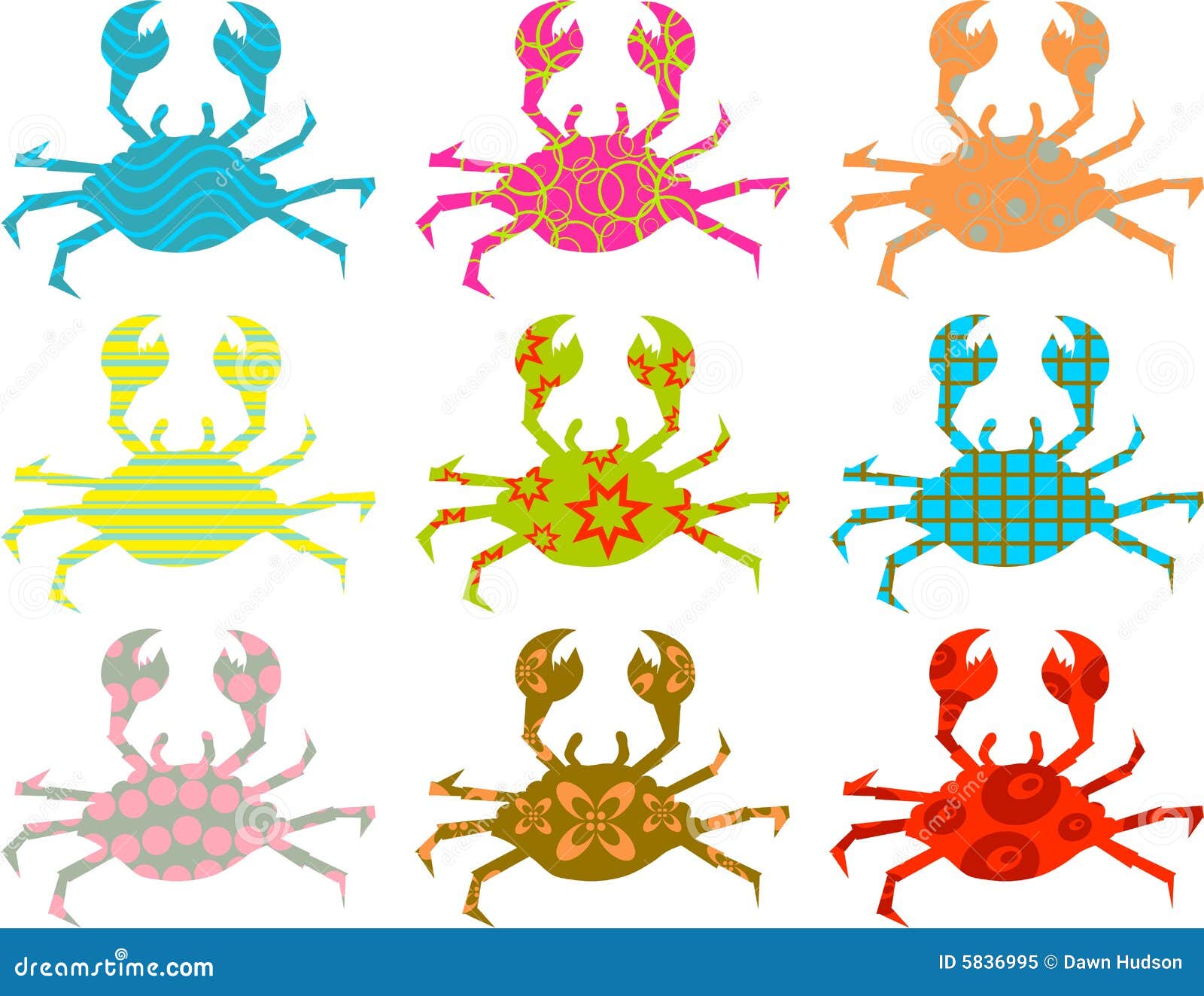 Patterned crabs stock illustration. Illustration of pattern - 5836995