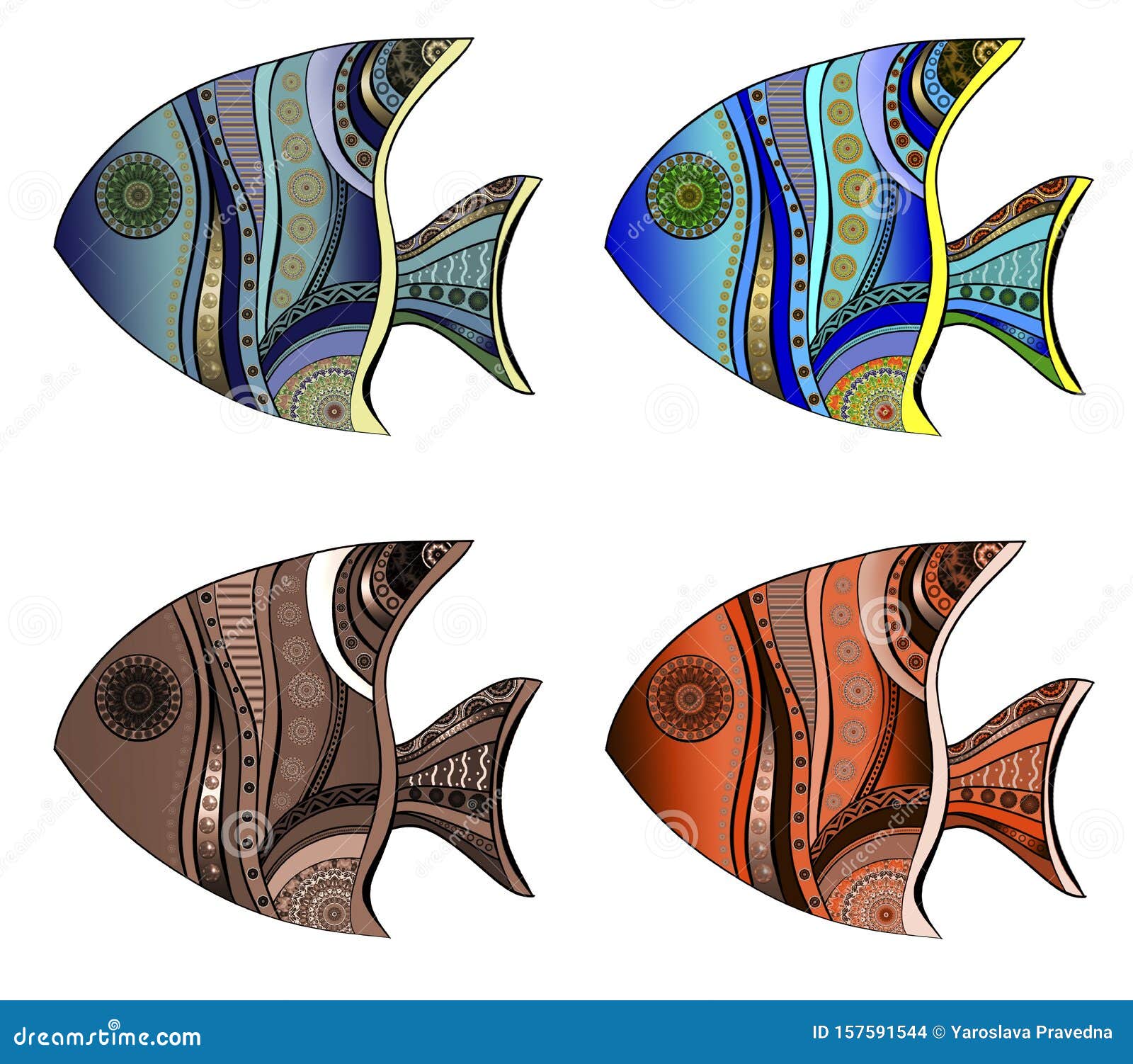 Patterned decorative fish stock illustration. Illustration of marine ...