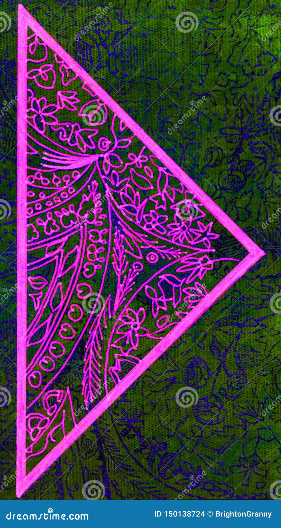 Patterned Drawing of Triangle. Stock Illustration - Illustration of ...