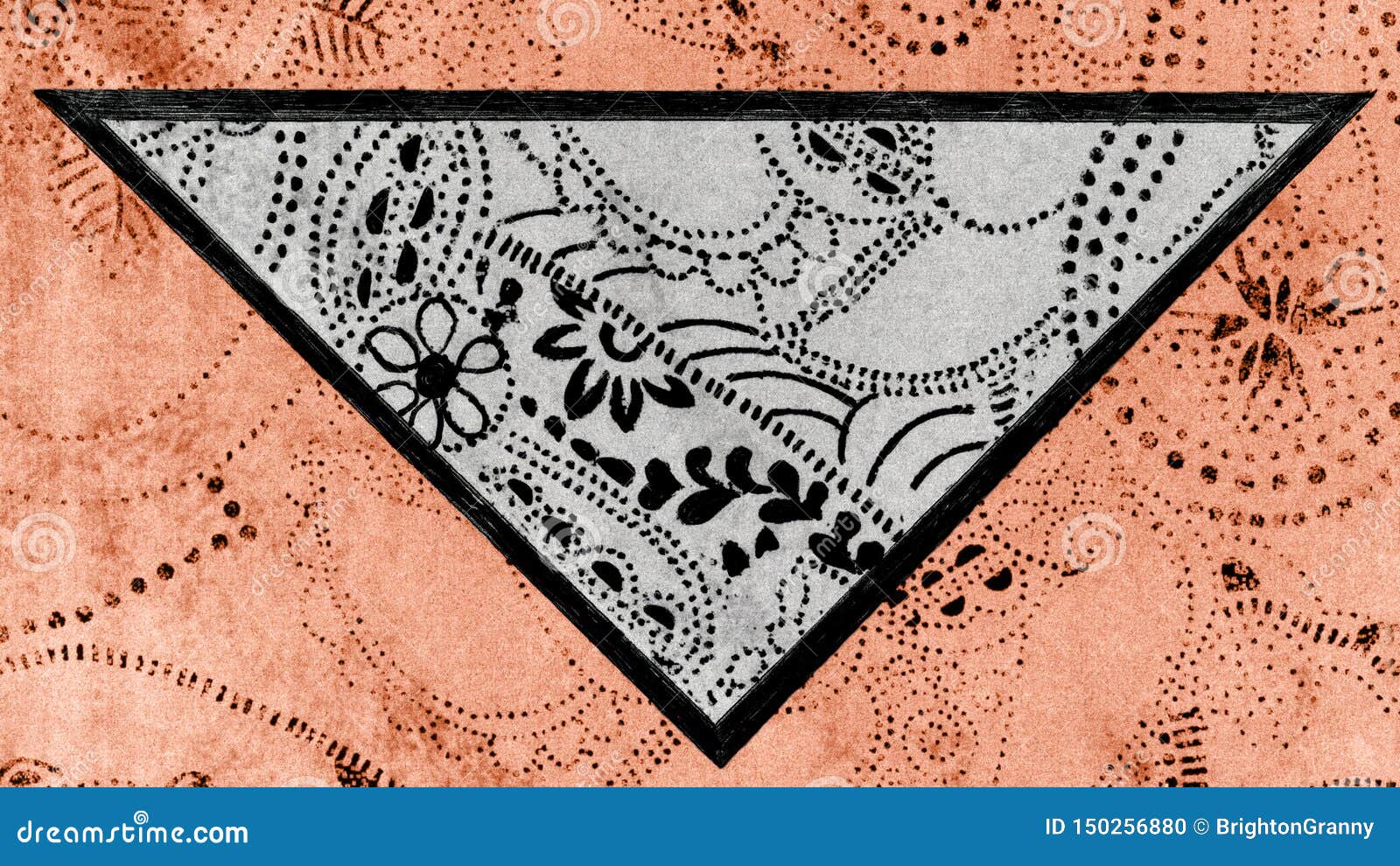 Patterned Drawing of Triangle. Stock Illustration - Illustration of ...