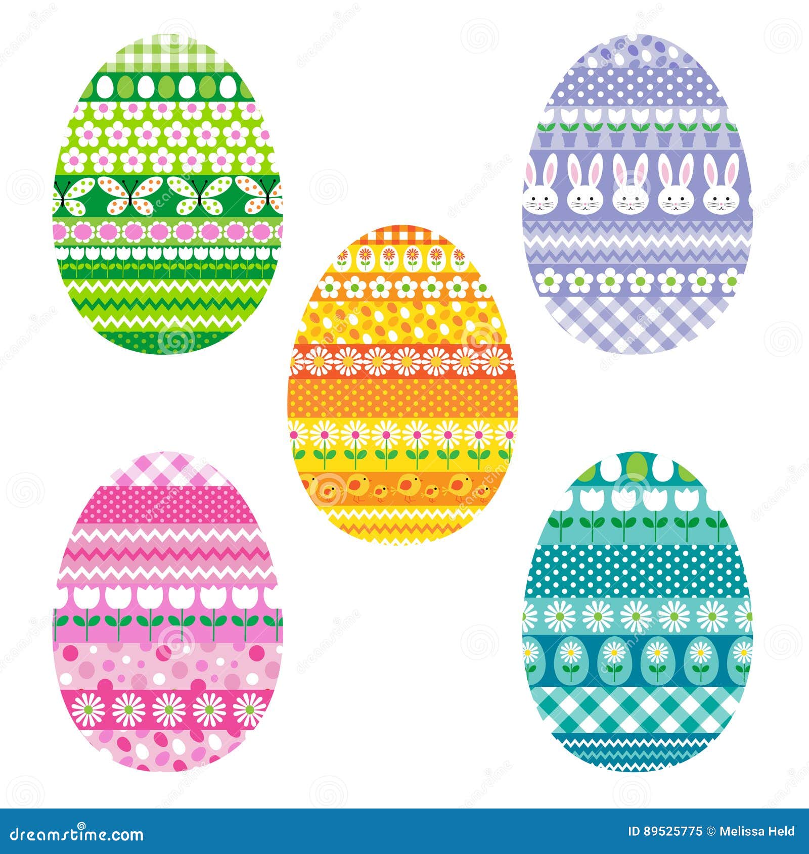Patterned easter eggs stock vector. Illustration of polka - 89525775