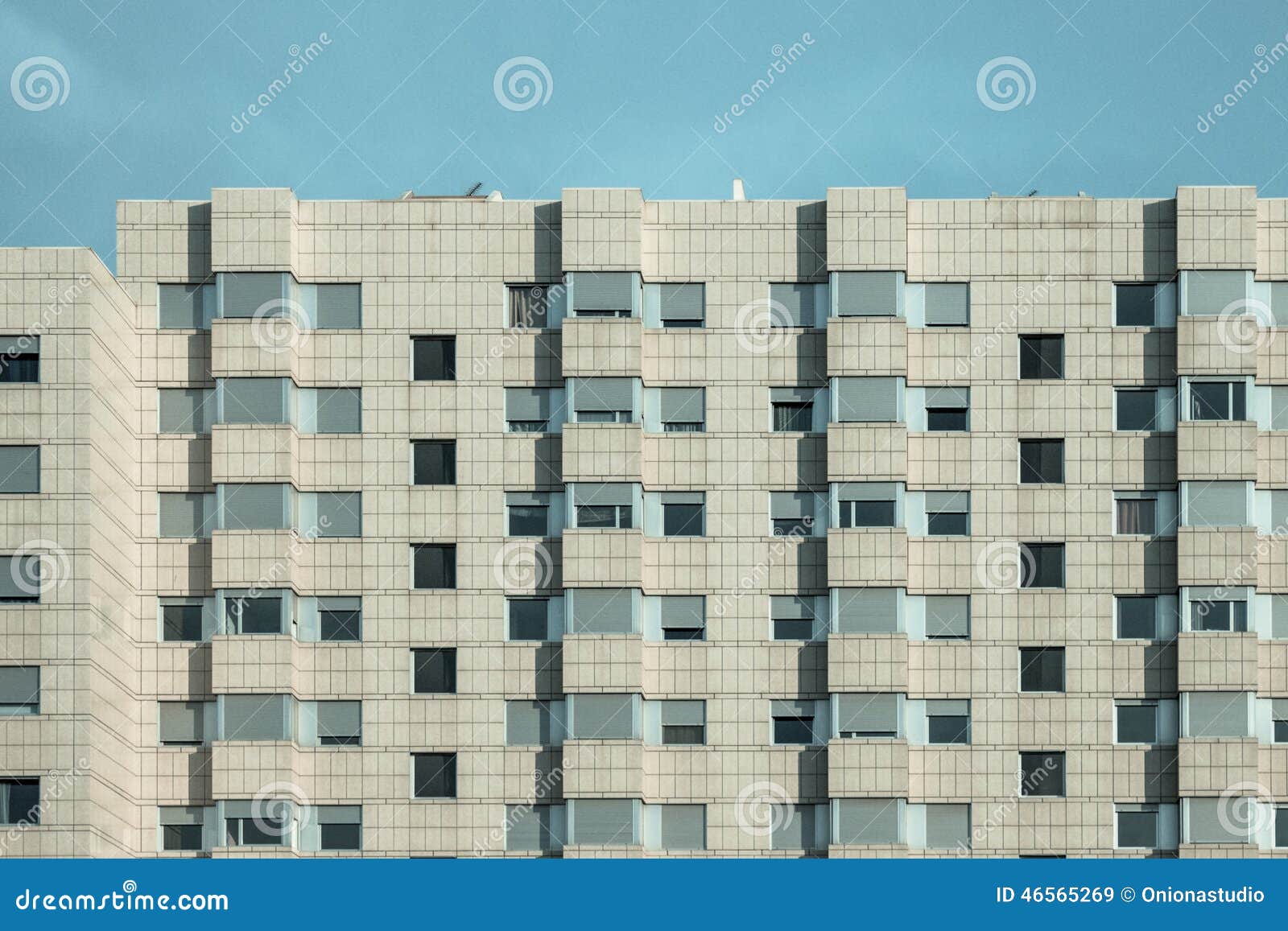Patterned Exterior of Block of Flat Facade Stock Image - Image of ...