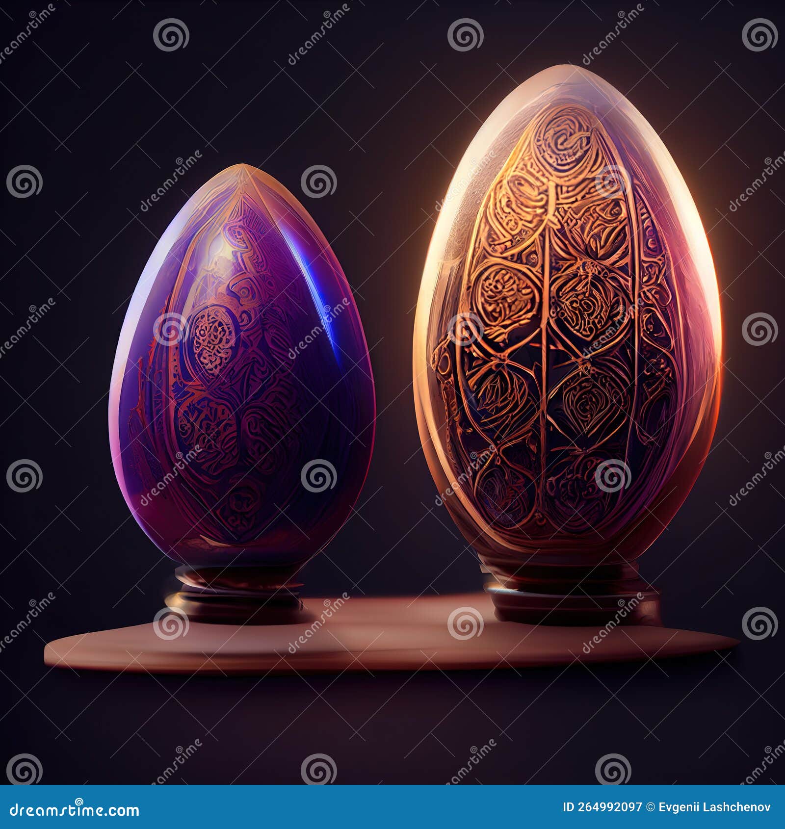 Patterned Fabulous Egg. Magic Eggs. Vintage Eggs on a Dark Background ...