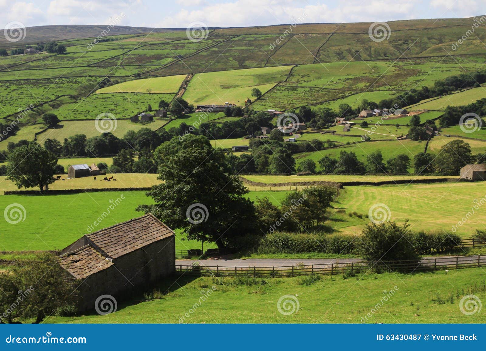 Patterned Fields and Outbuildings Stock Image - Image of yorkshire ...