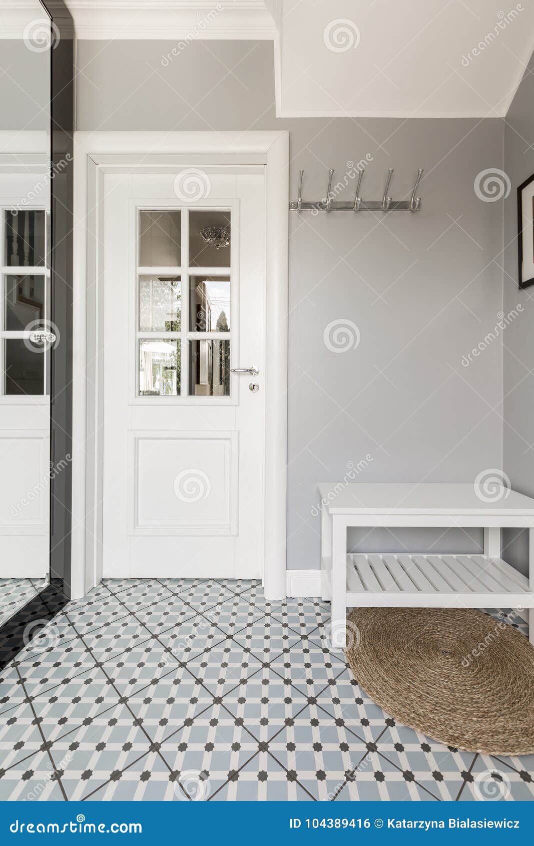 Patterned Floor in Bright Anteroom Stock Photo - Image of arrangement ...