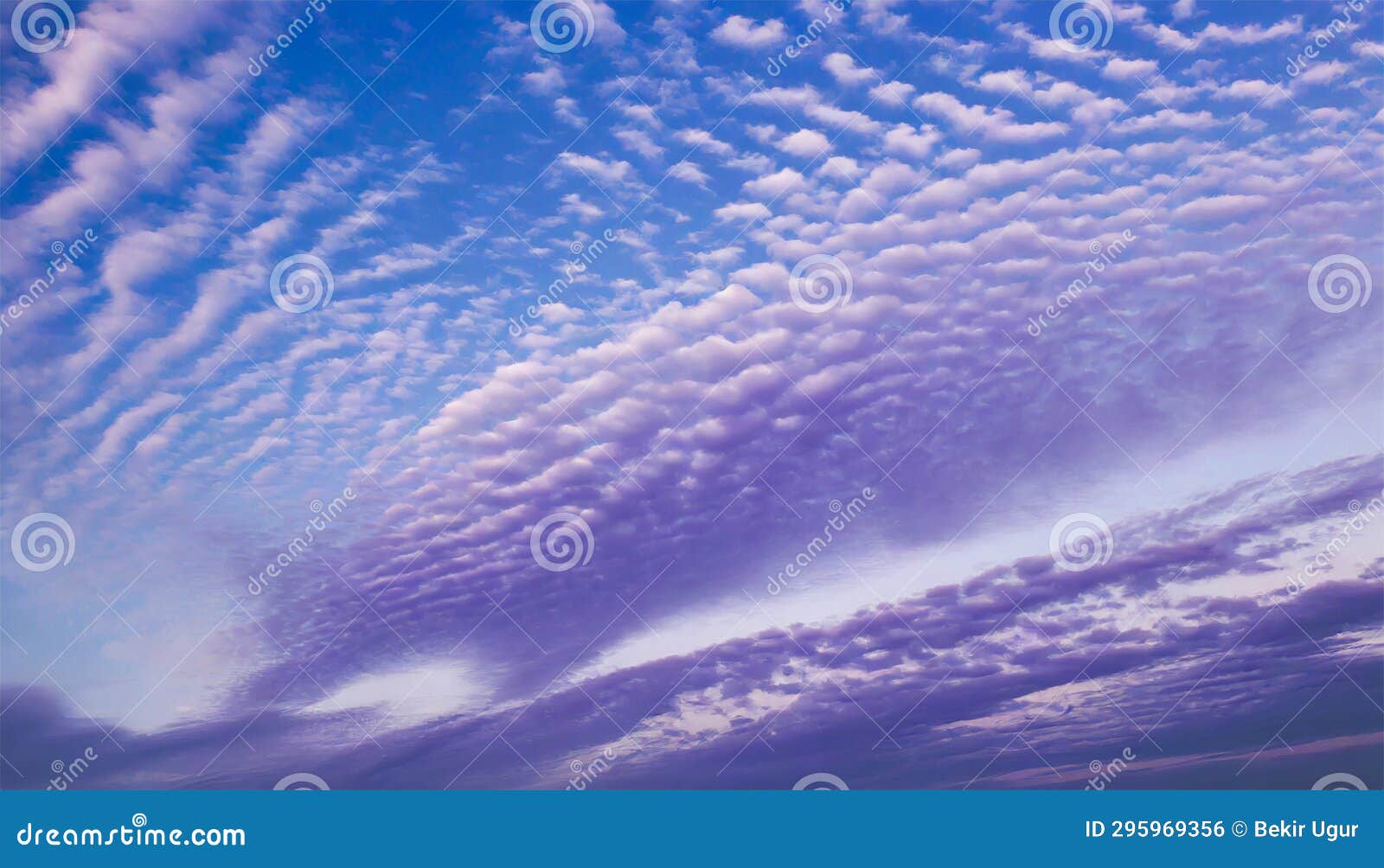 Patterned Fluffy Purple or Ultra Violet Clouds in Blue Sky Stock ...
