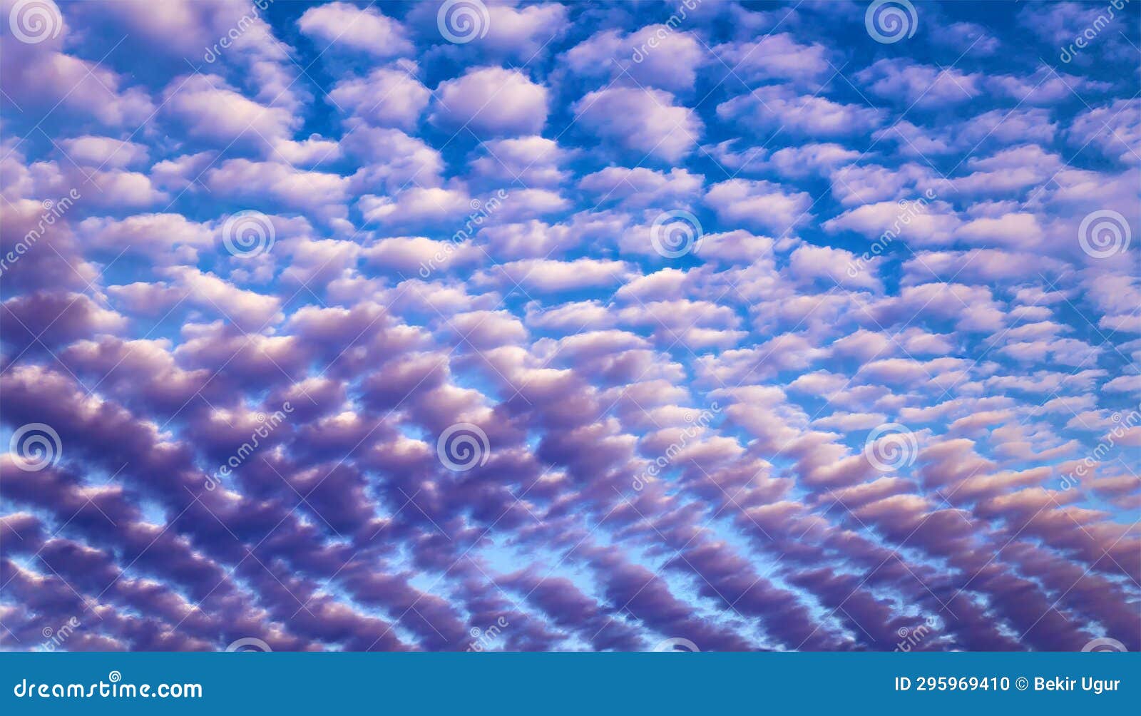 Patterned Fluffy Purple or Ultra Violet Clouds in Blue Sky Stock ...