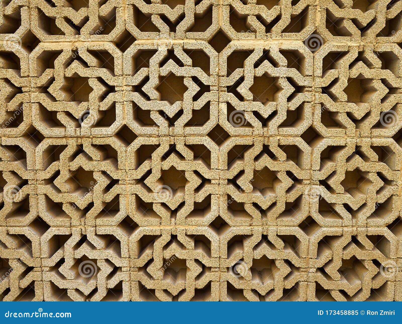 Patterned Geometric Fence Made of Stone Stock Image - Image of ...