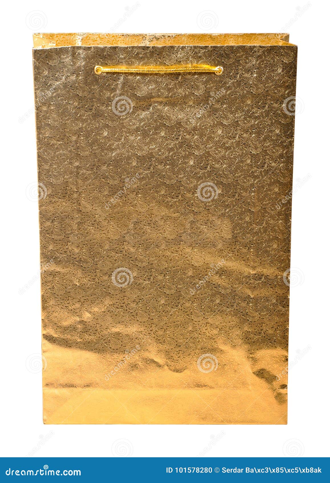 Patterned gold paper bag stock photo. Image of groceries - 101578280