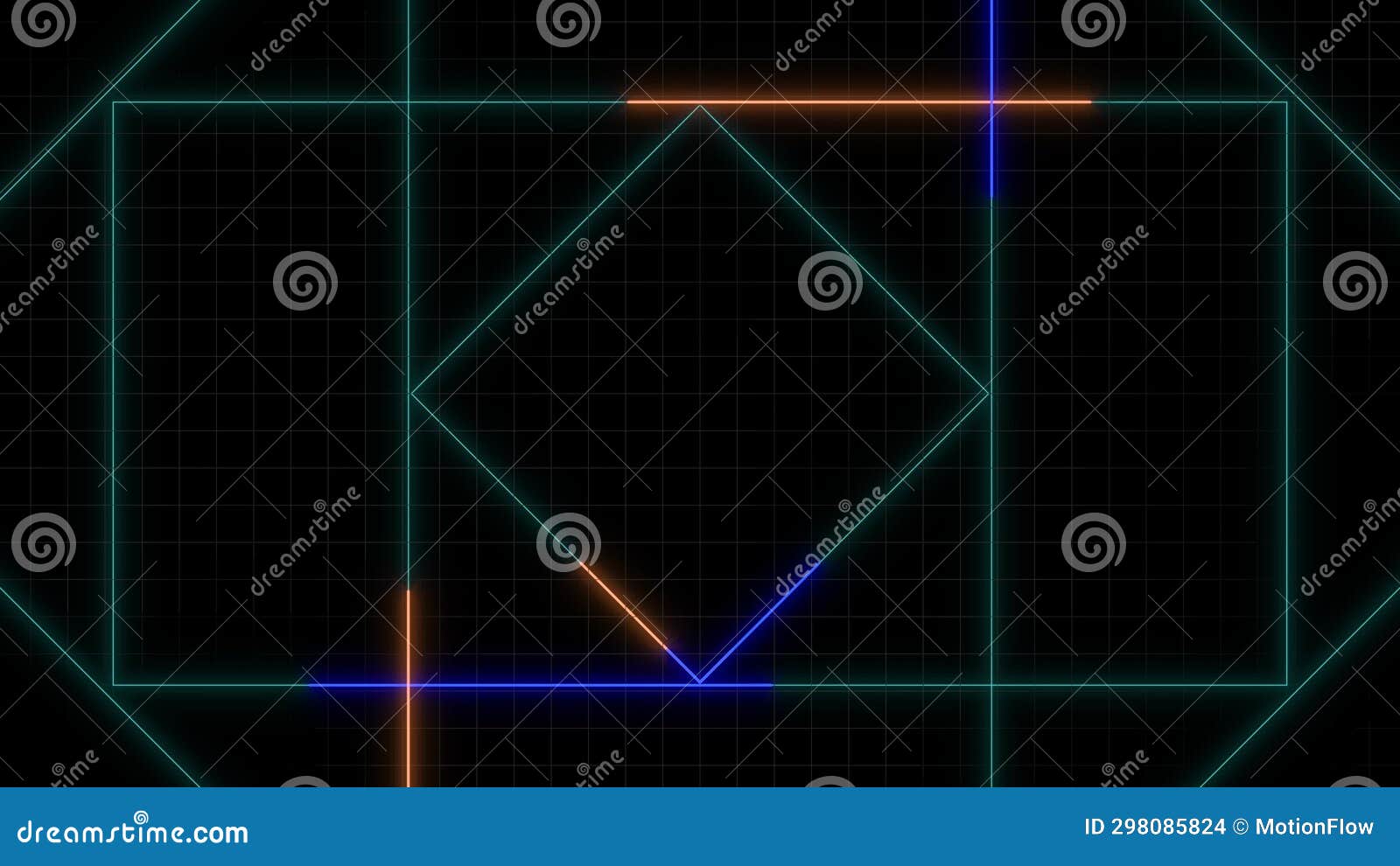 Patterned Grid of Blue and Orange Lines Creates a Central Diamond Shape ...