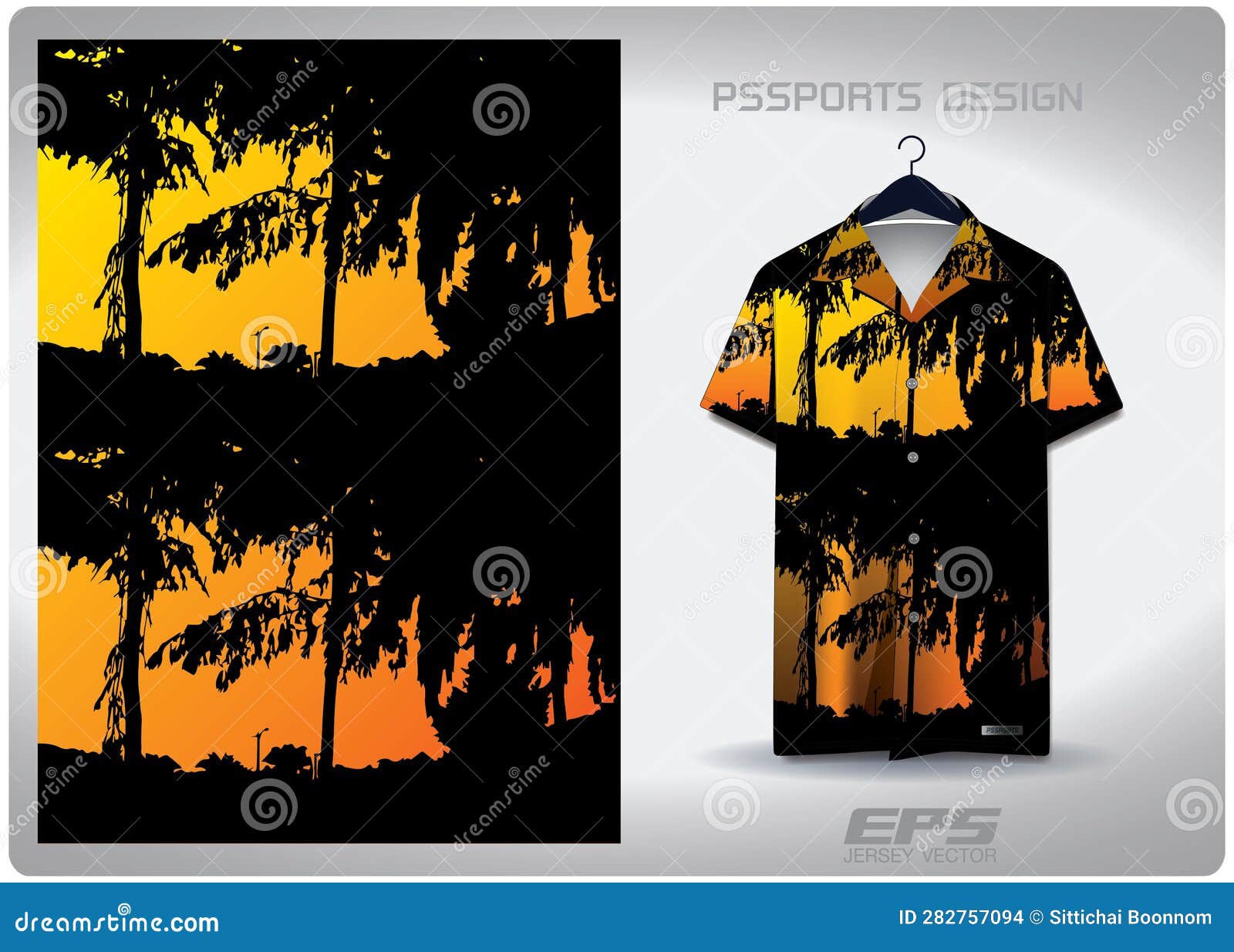 Vector Hawaiian Shirt Background Image.morning Tree Shadow Pattern ...