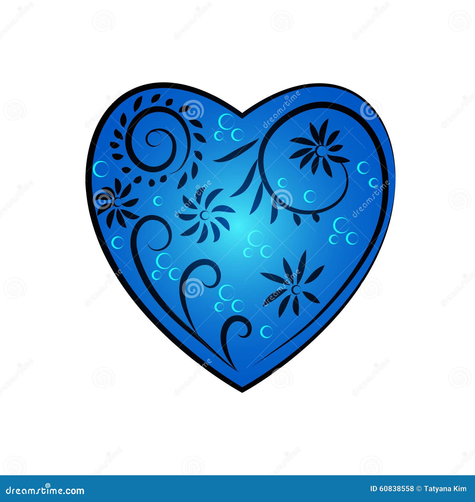 Patterned heart stock vector. Illustration of elegant - 60838558