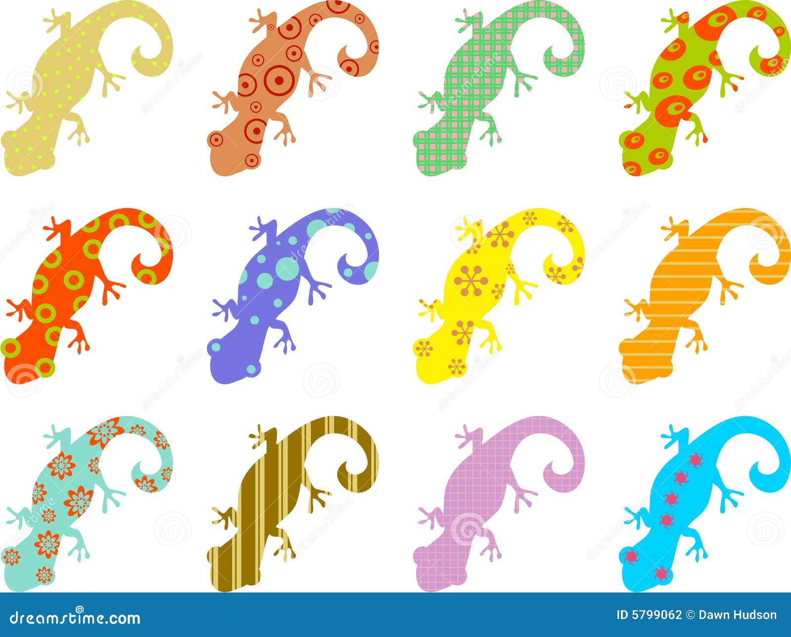 Patterned lizards stock vector. Illustration of animals - 5799062