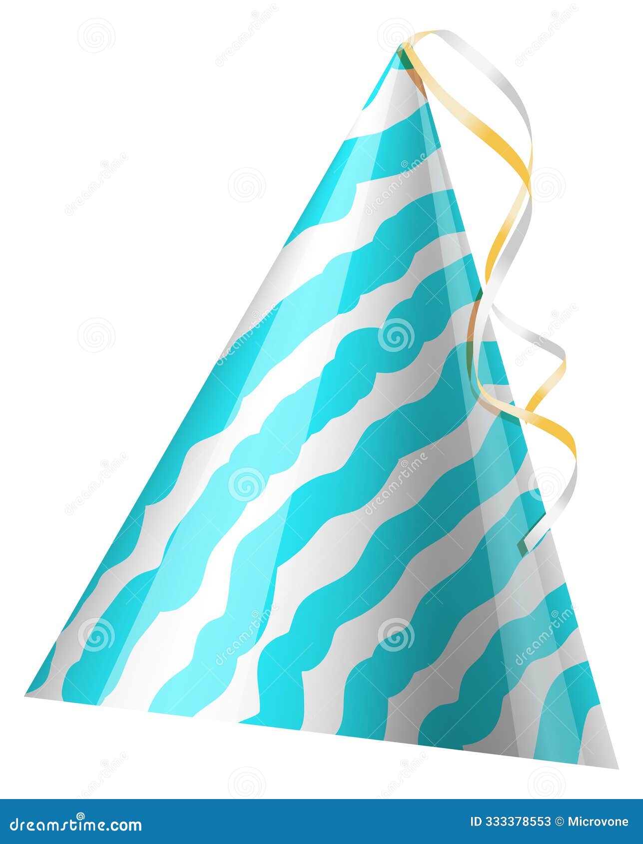 Patterned Party Hat. Realistic Festive Paper Cap Stock Illustration ...