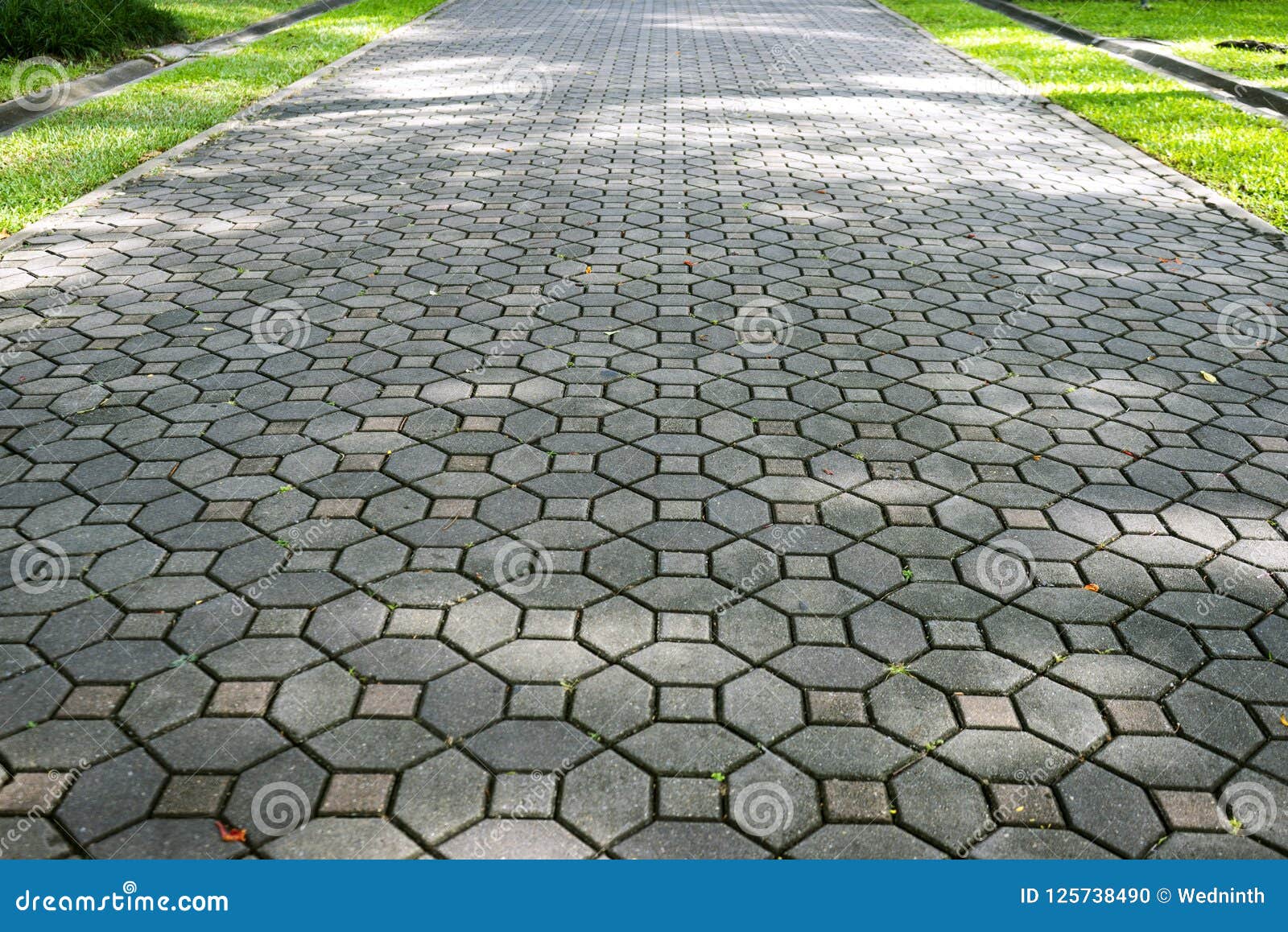 Patterned Paving Tiles, Cement Brick Floor Background Stock Photo ...