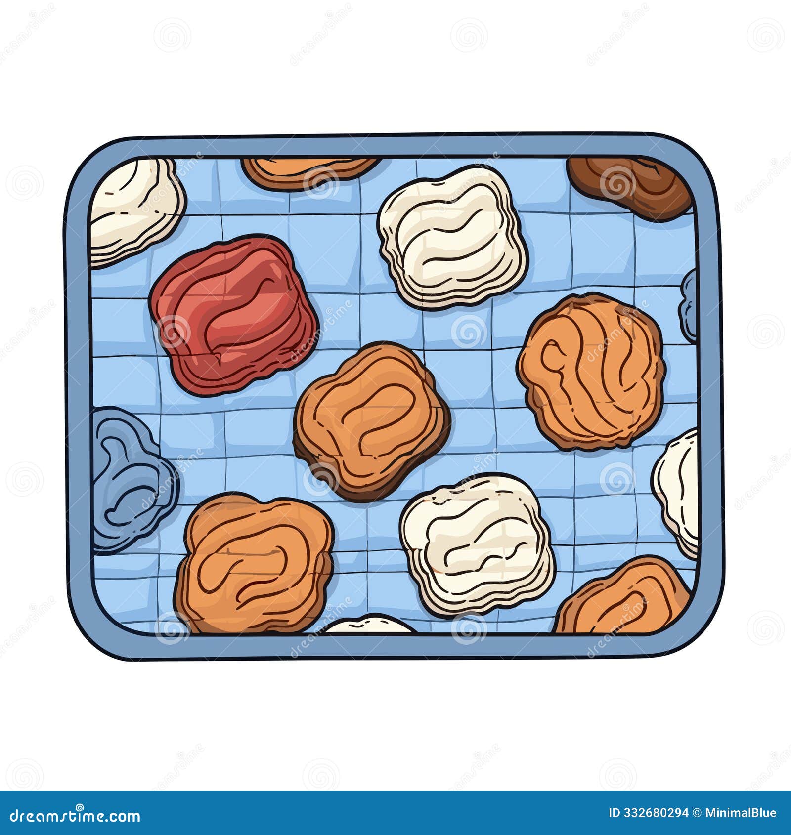 Patterned Quilt with Cartoon Elements Illustration Stock Illustration ...