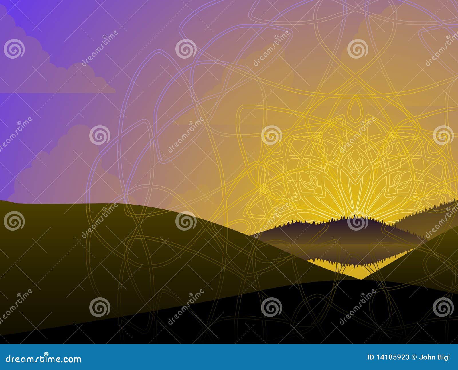 Patterned sunrise stock vector. Illustration of mandala - 14185923