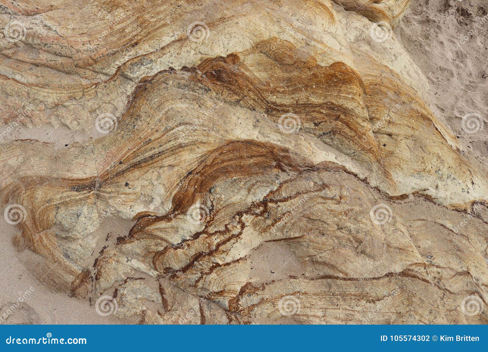 Patterned and Textured Rock Formation on a Beach Stock Photo - Image of ...