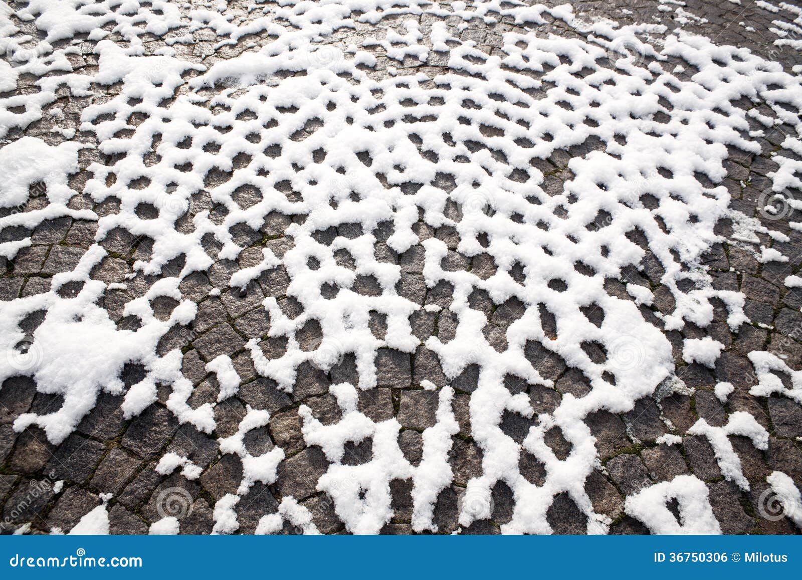 Patterned Walkway with Snow Stock Photo - Image of rock, cold: 36750306