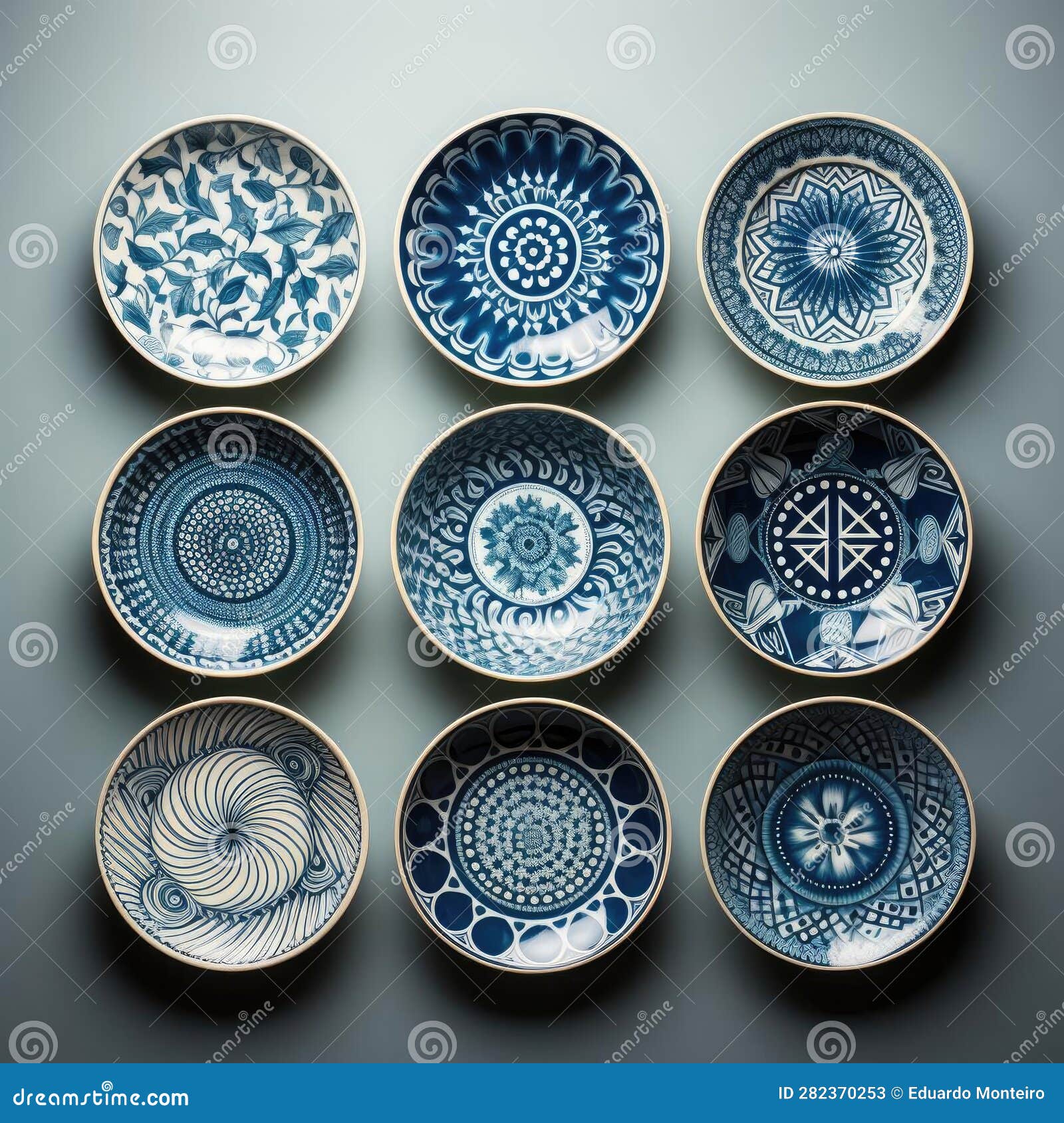 Patterned Wall Plates with Moroccan and Tribal Motifs Stock ...