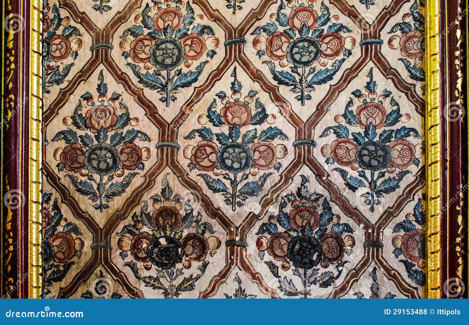 Patterned Walls of the Church. Stock Photo - Image of wall, flower ...