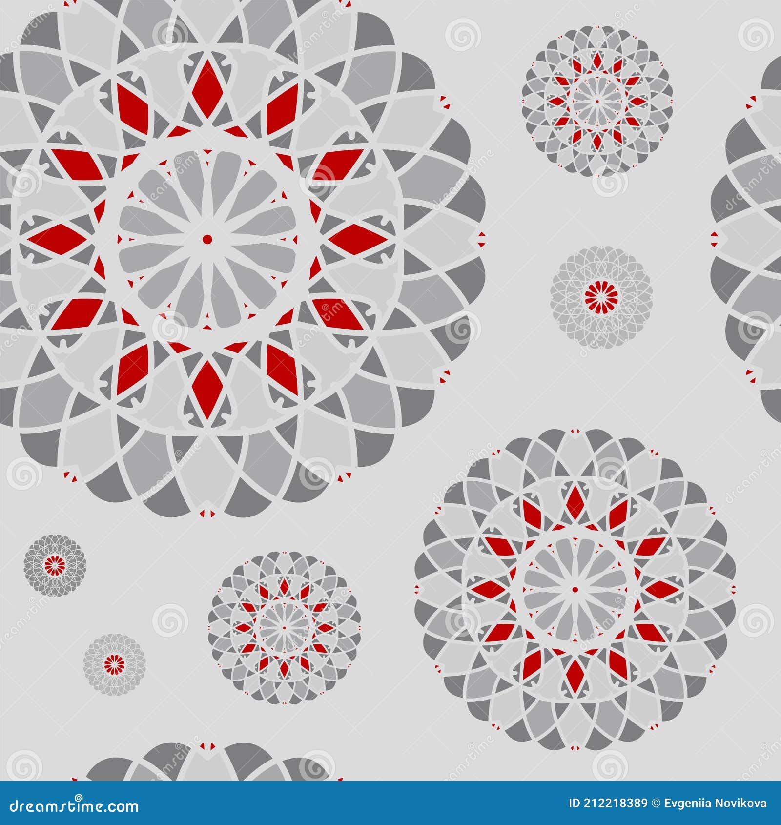 Vector Seamless Round Geometric Patterns on a Grey Background Stock ...