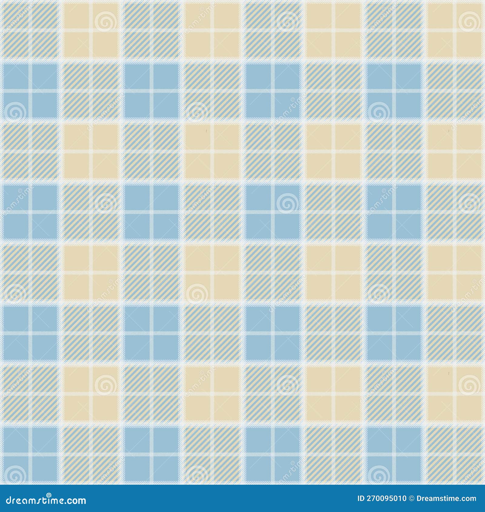 Tartan Seamless Pattern, Blue and Cream Stock Illustration ...