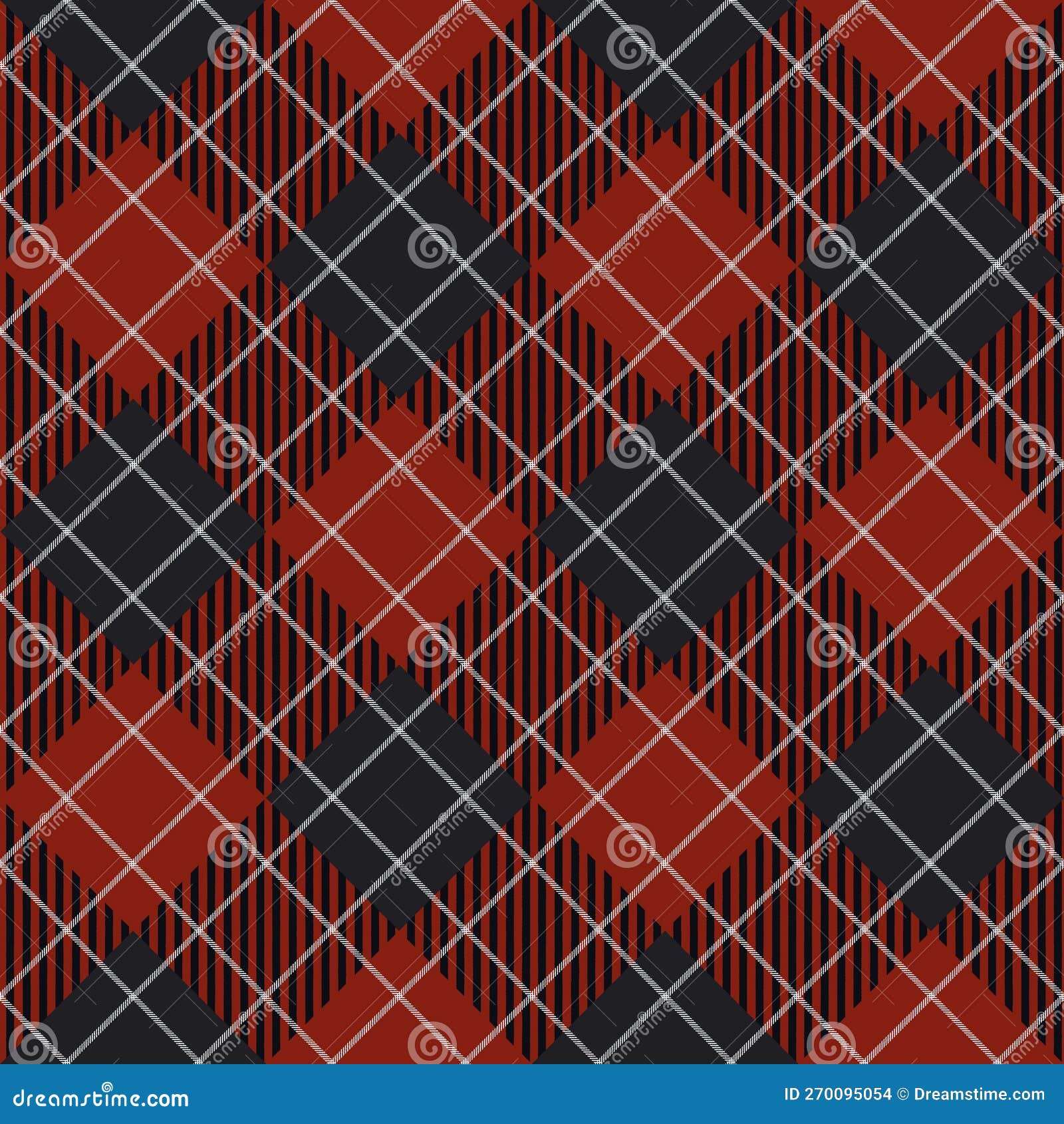 Tartan Seamless Pattern, Black and Red Stock Illustration ...