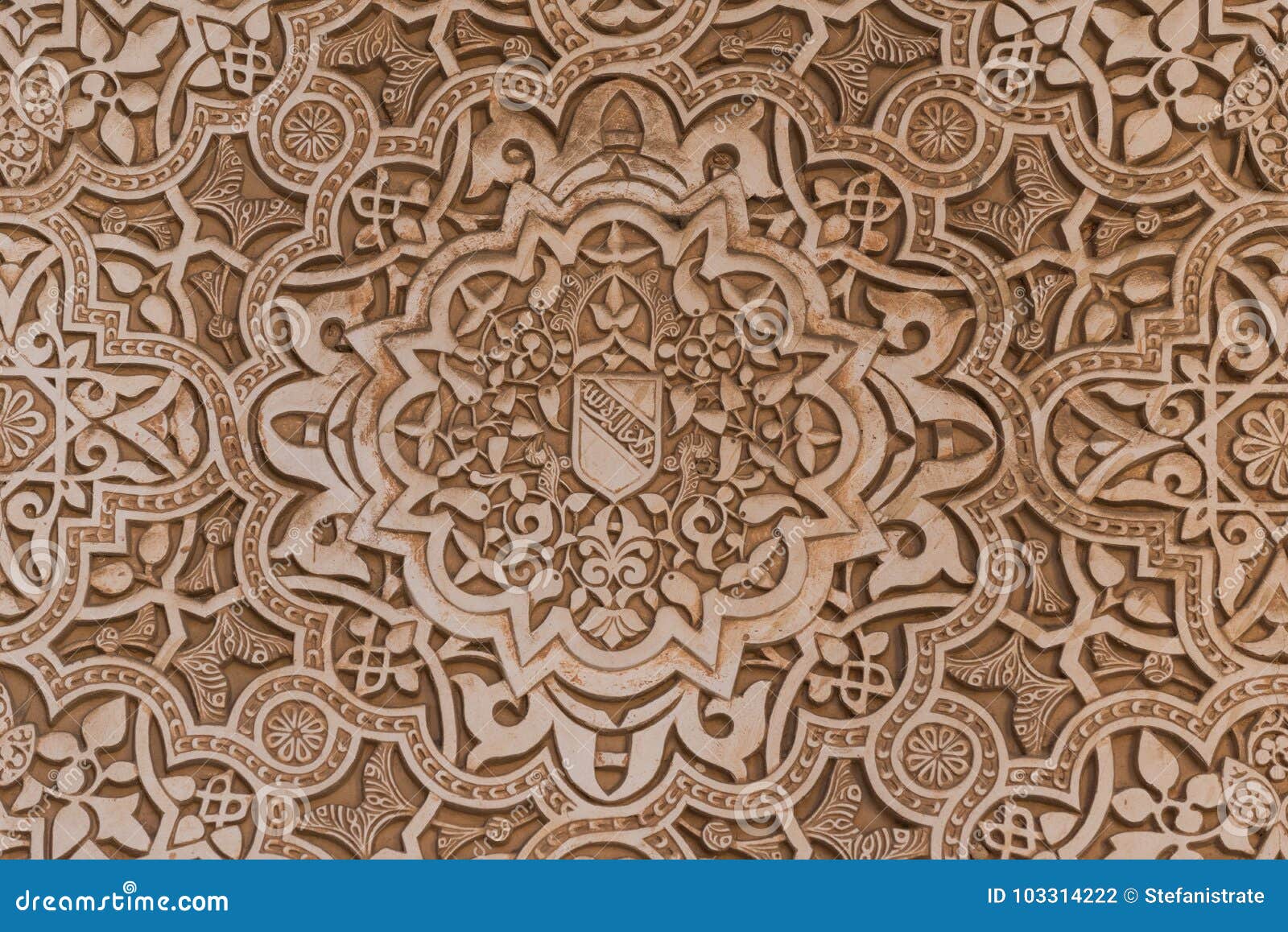 Patterns of Alhambra stock photo. Image of artwork, detail - 103314222
