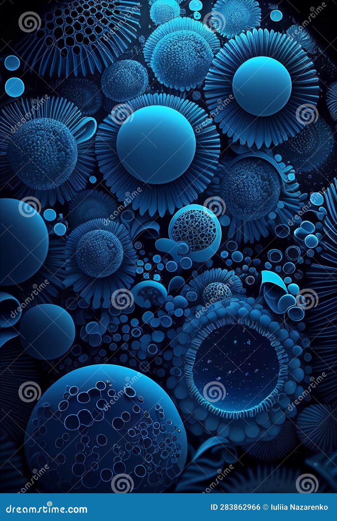 Patterns in Blue. AI Generated Stock Illustration - Illustration of ...