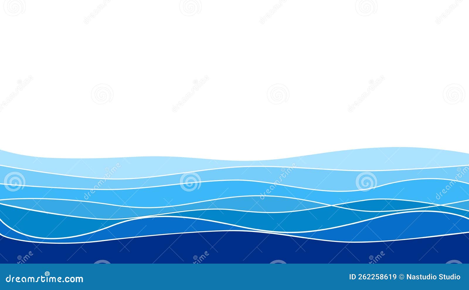 Patterns Blue Sea. Ocean Wave Banner Template Background Stock Vector ...