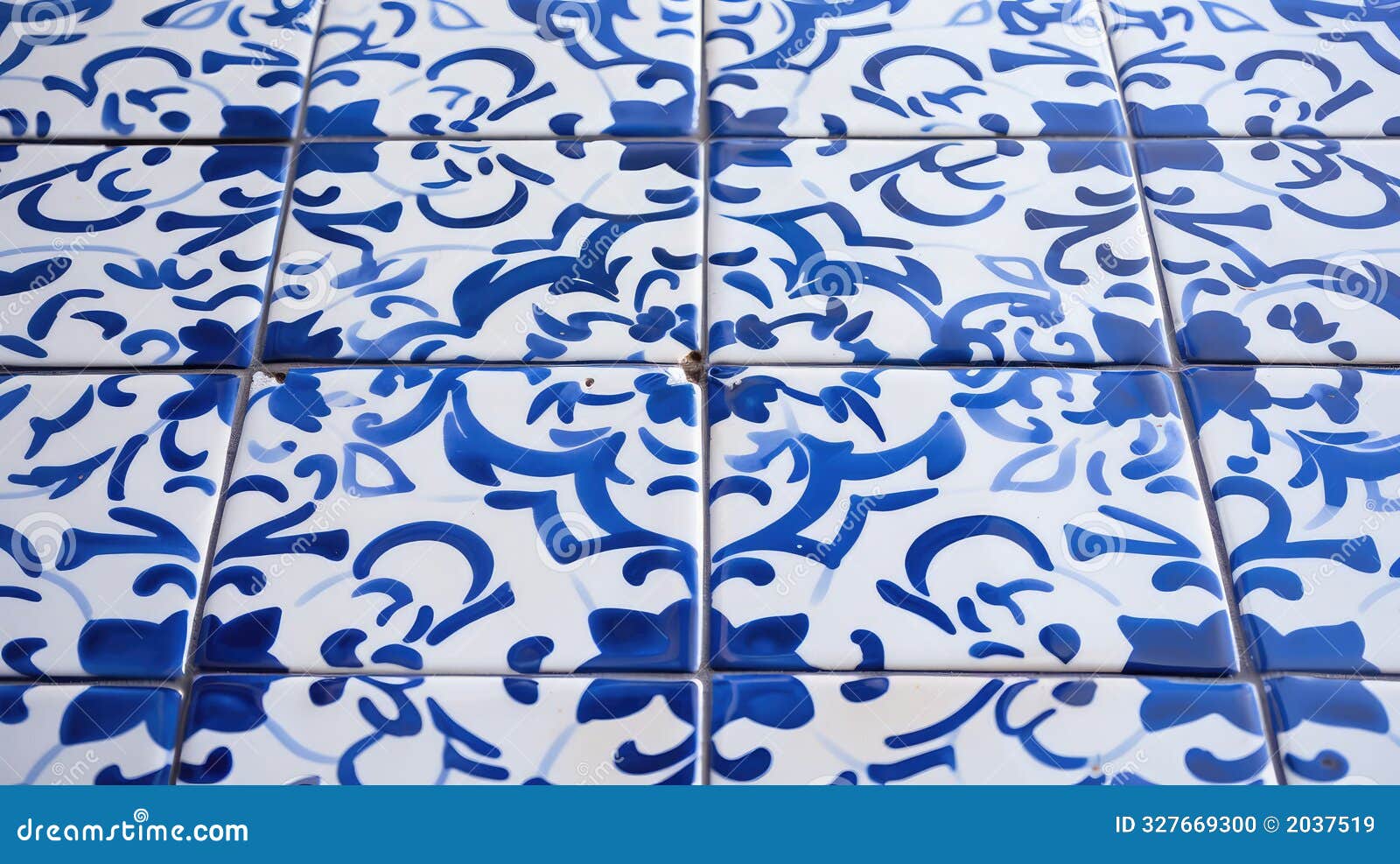 Patterns Blue and White Mexican Tile Stock Illustration - Illustration ...