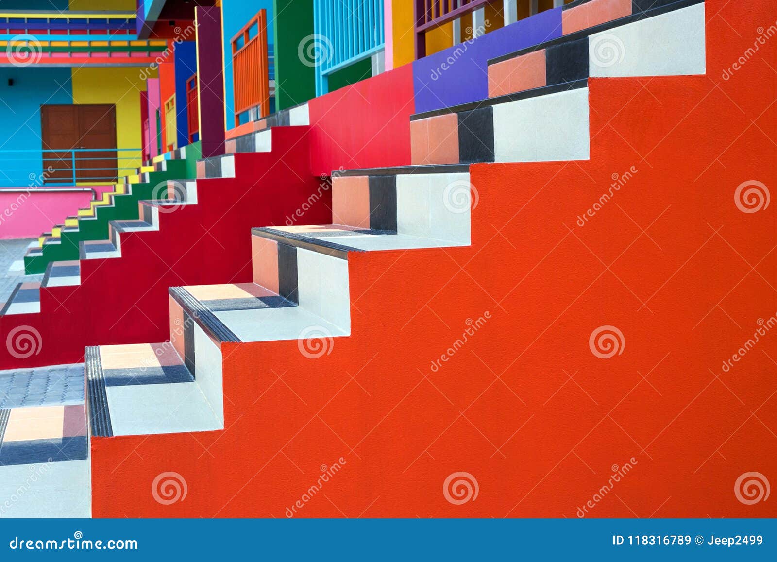 Patterns and Colors of the Stairs. Stock Image - Image of orange ...