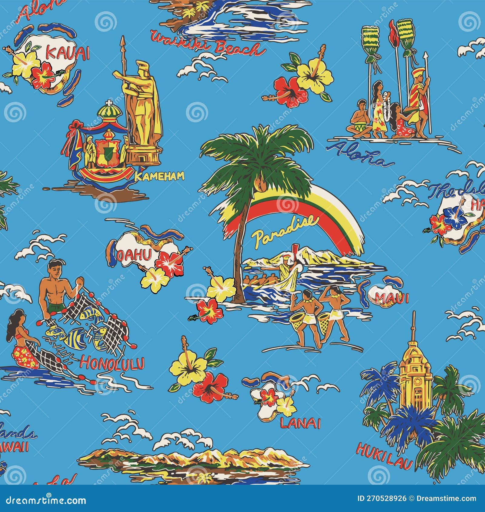 Patterns that Can Be Used for Hawaiian Prints, Stock Vector ...