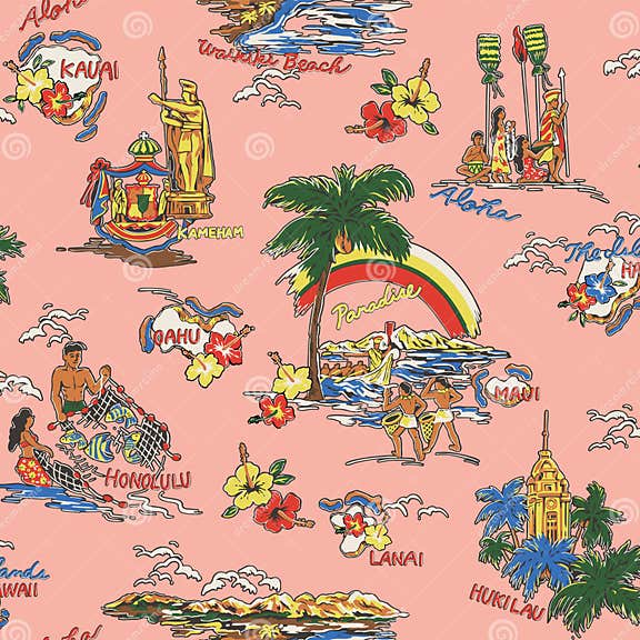 Patterns that Can Be Used for Hawaiian Prints, Stock Vector ...