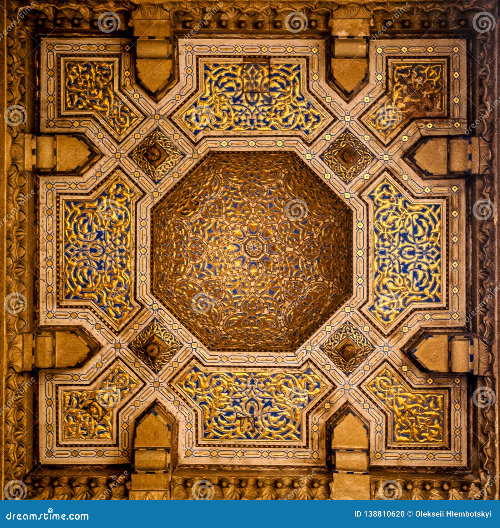 Patterns on the Ceiling of an Ancient Mosque in Cairo Stock Photo ...