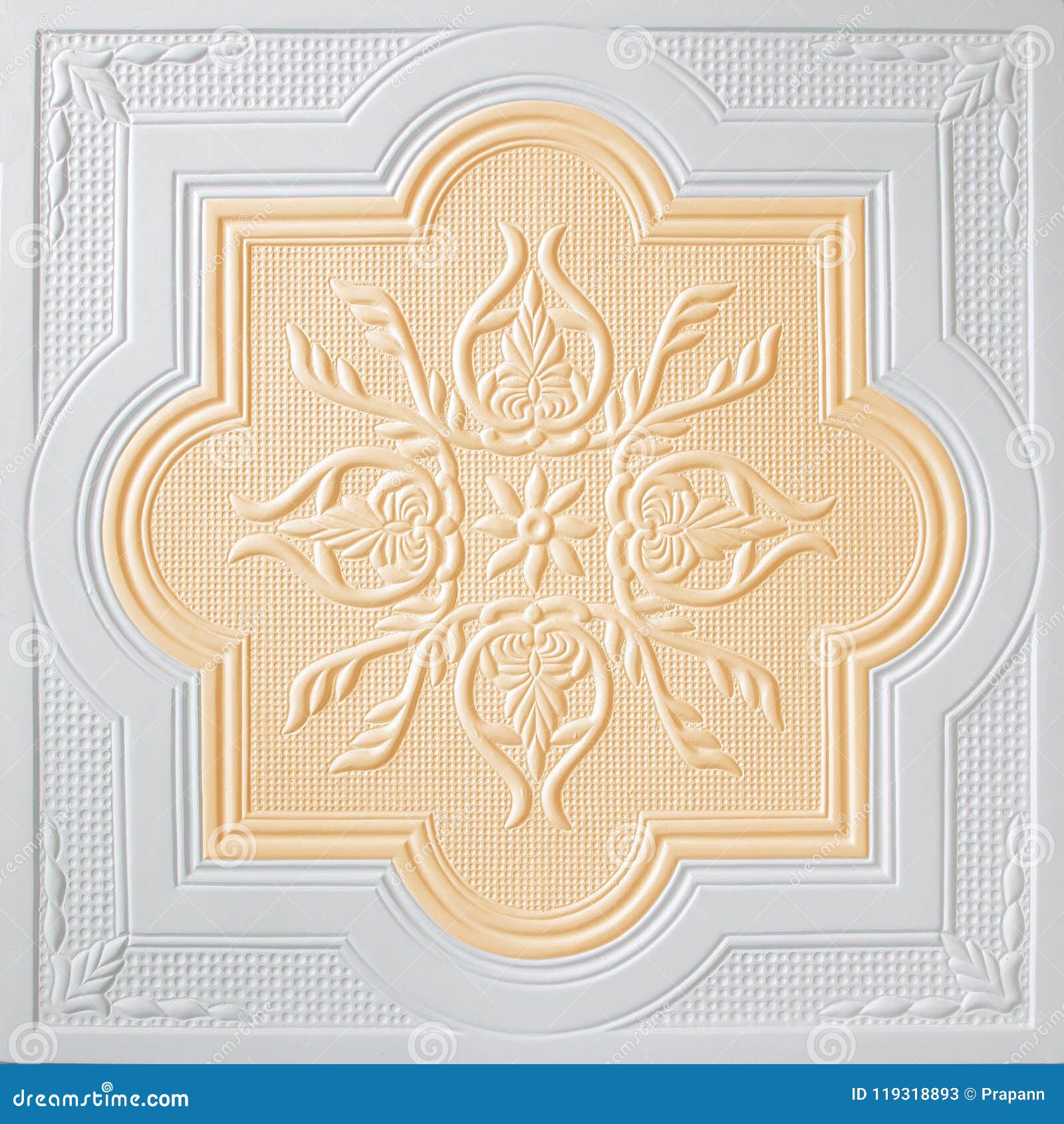 Patterns On The Ceiling Gypsum Sheets Of White Flowers Texture Royalty ...